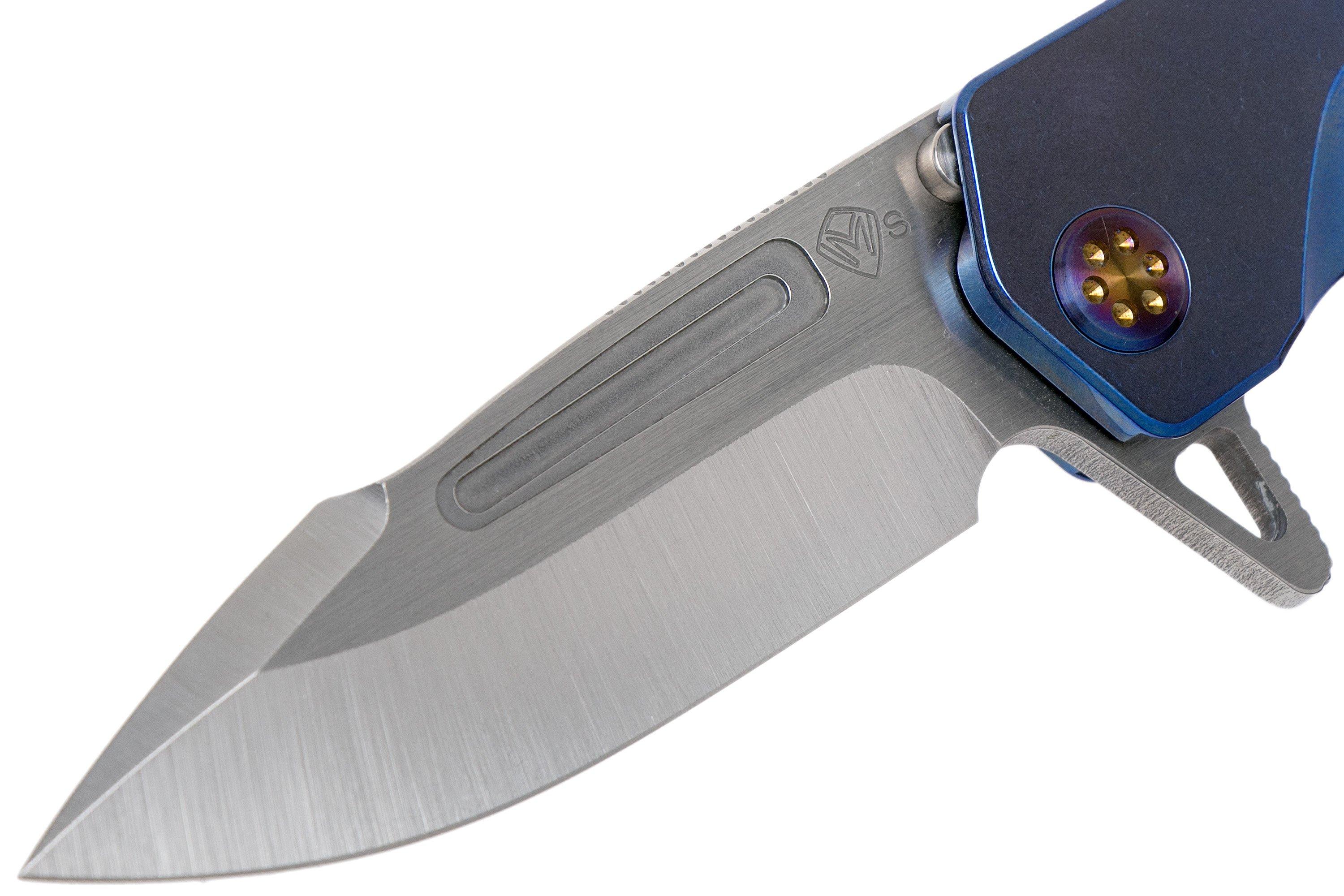 Medford Proxima S35VN, Tumbled Blade, Blue Handle, Flamed Hardware ...