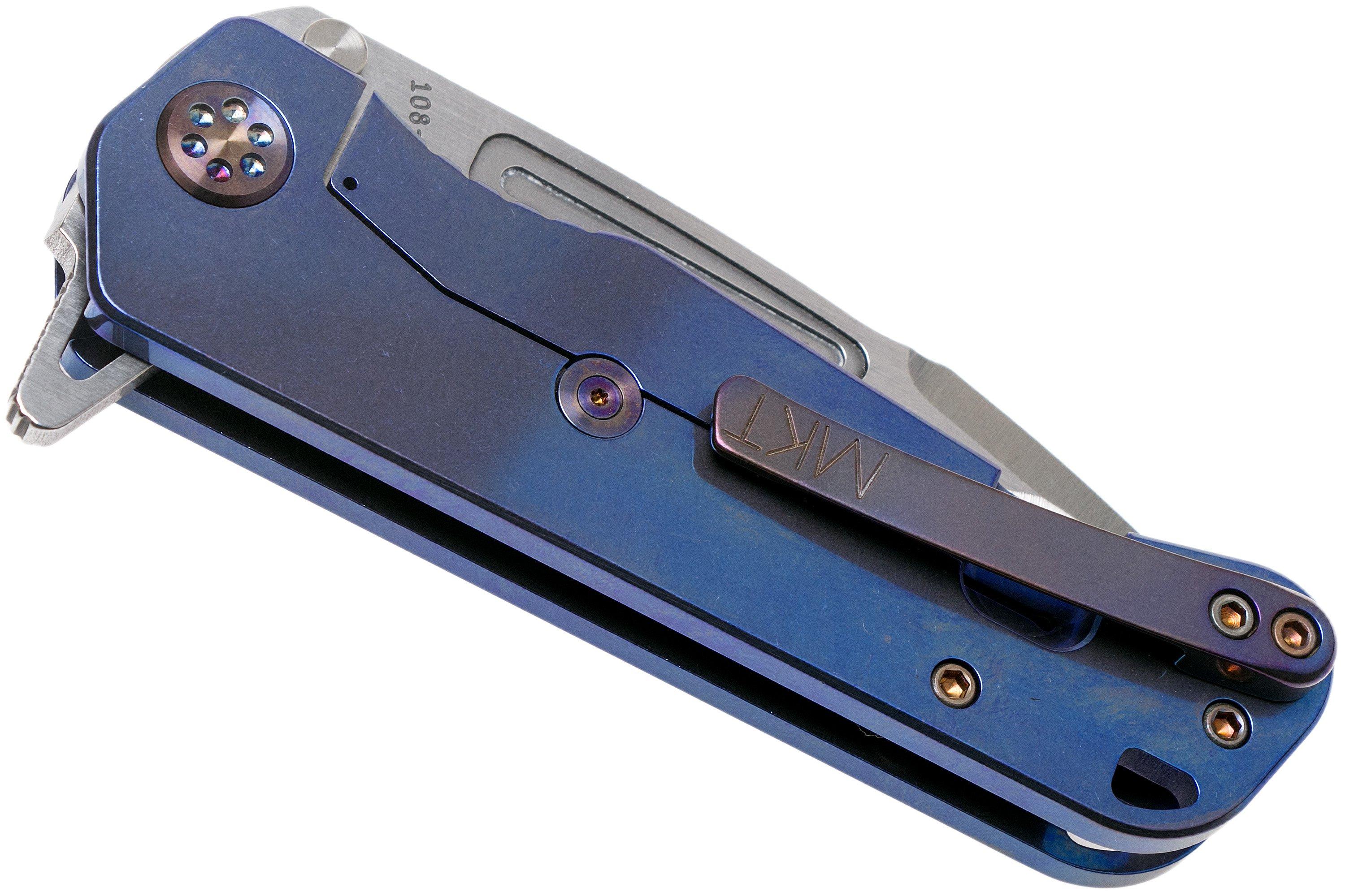 Medford Proxima S35VN, Tumbled Blade, Blue Handle, Flamed Hardware ...