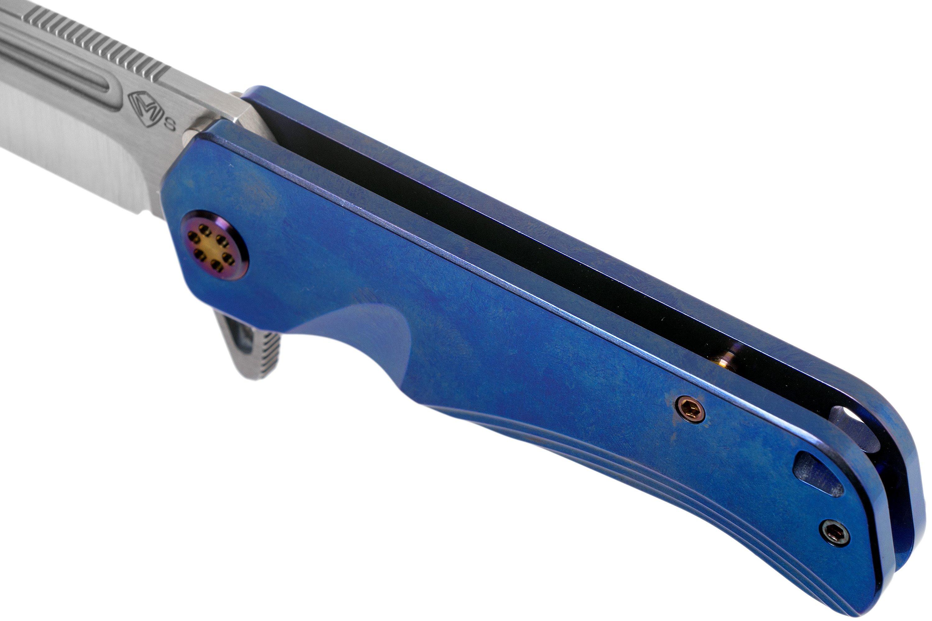 Medford Proxima S35VN, Tumbled Blade, Blue Handle, Flamed Hardware ...