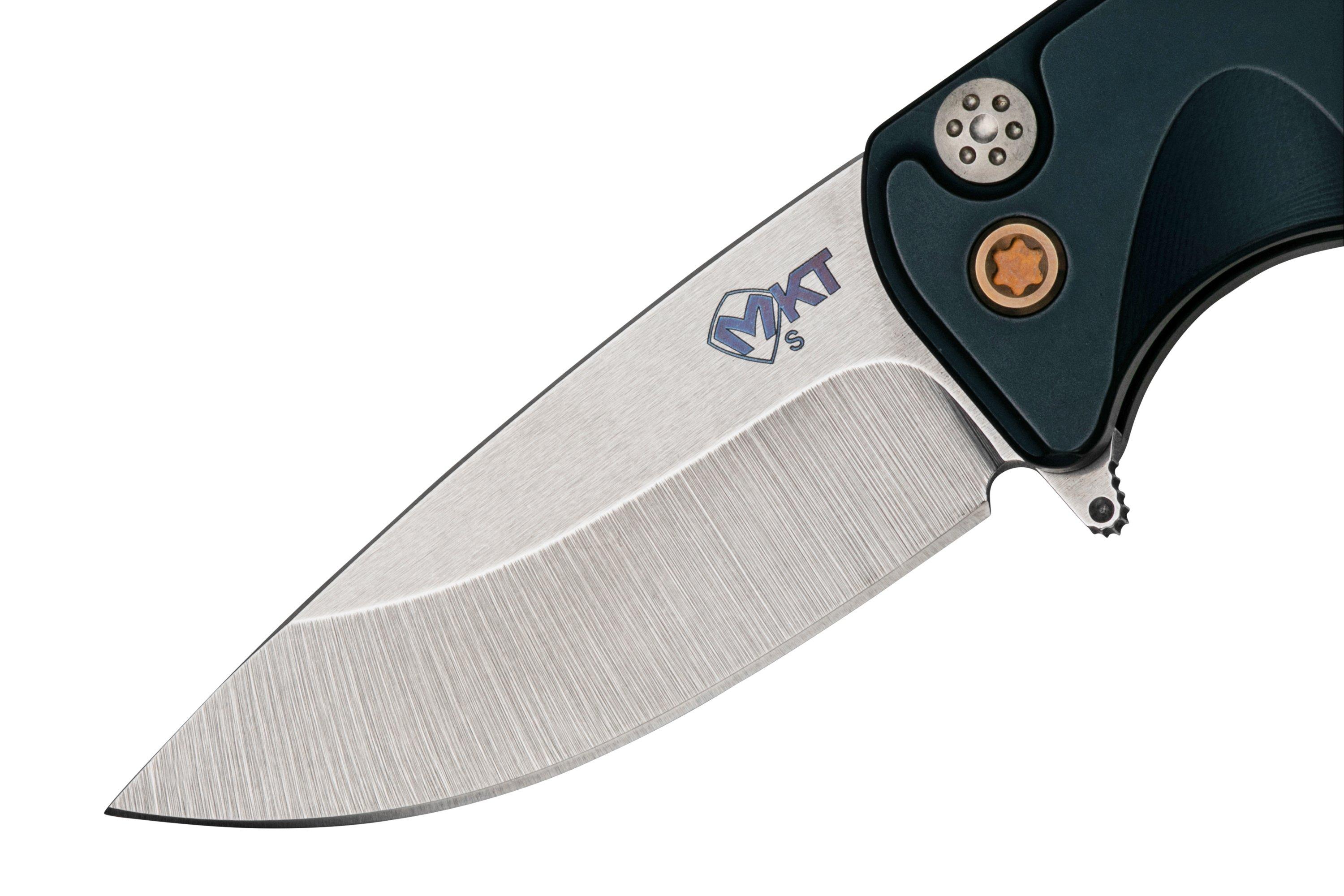 Medford Smooth Criminal S35VN, Satin Blade, Blue Handle, Bronze ...