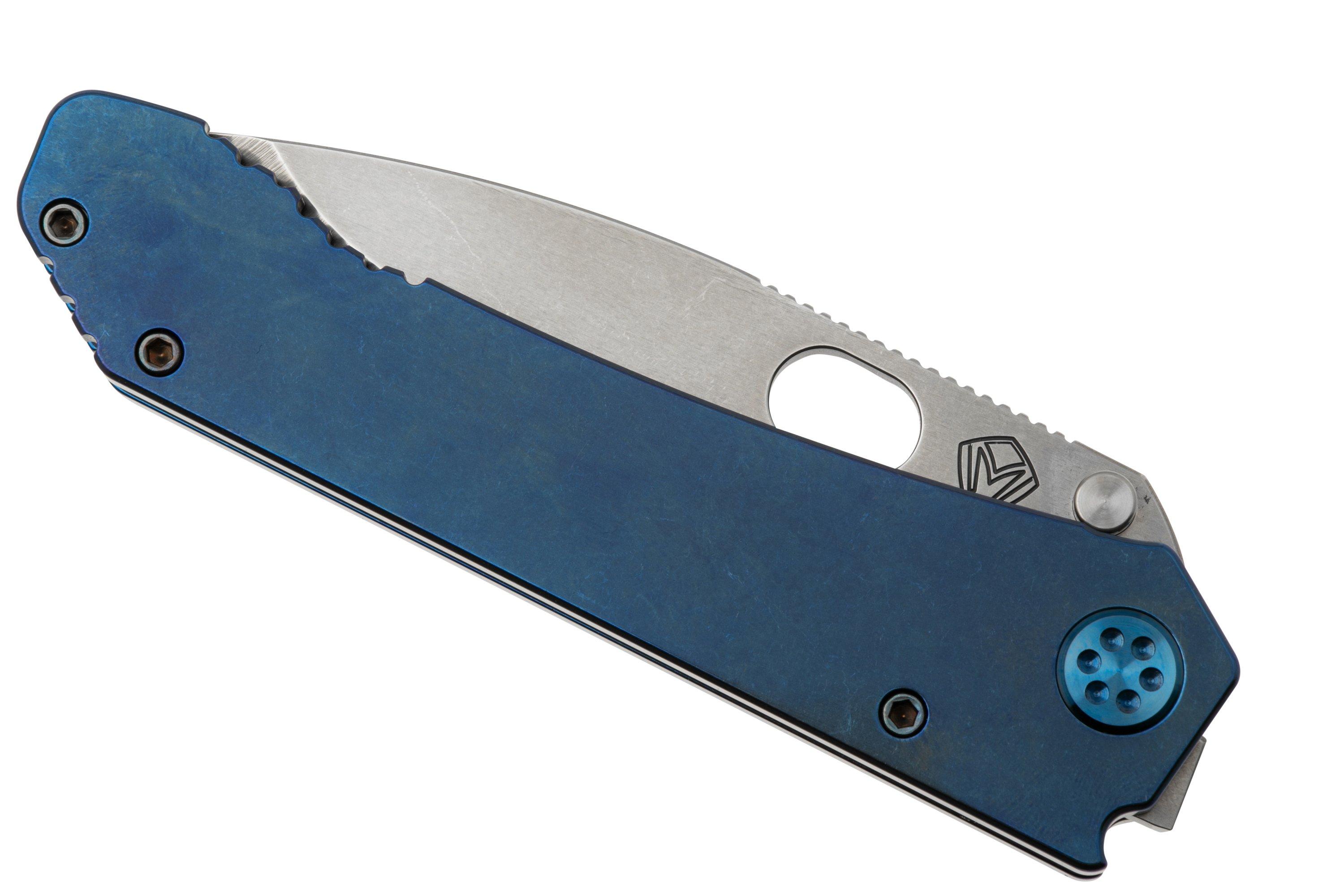 Medford 187 DP, D2 Tumbled Blade, Blue Handle, Blue Hardware, pocket ...