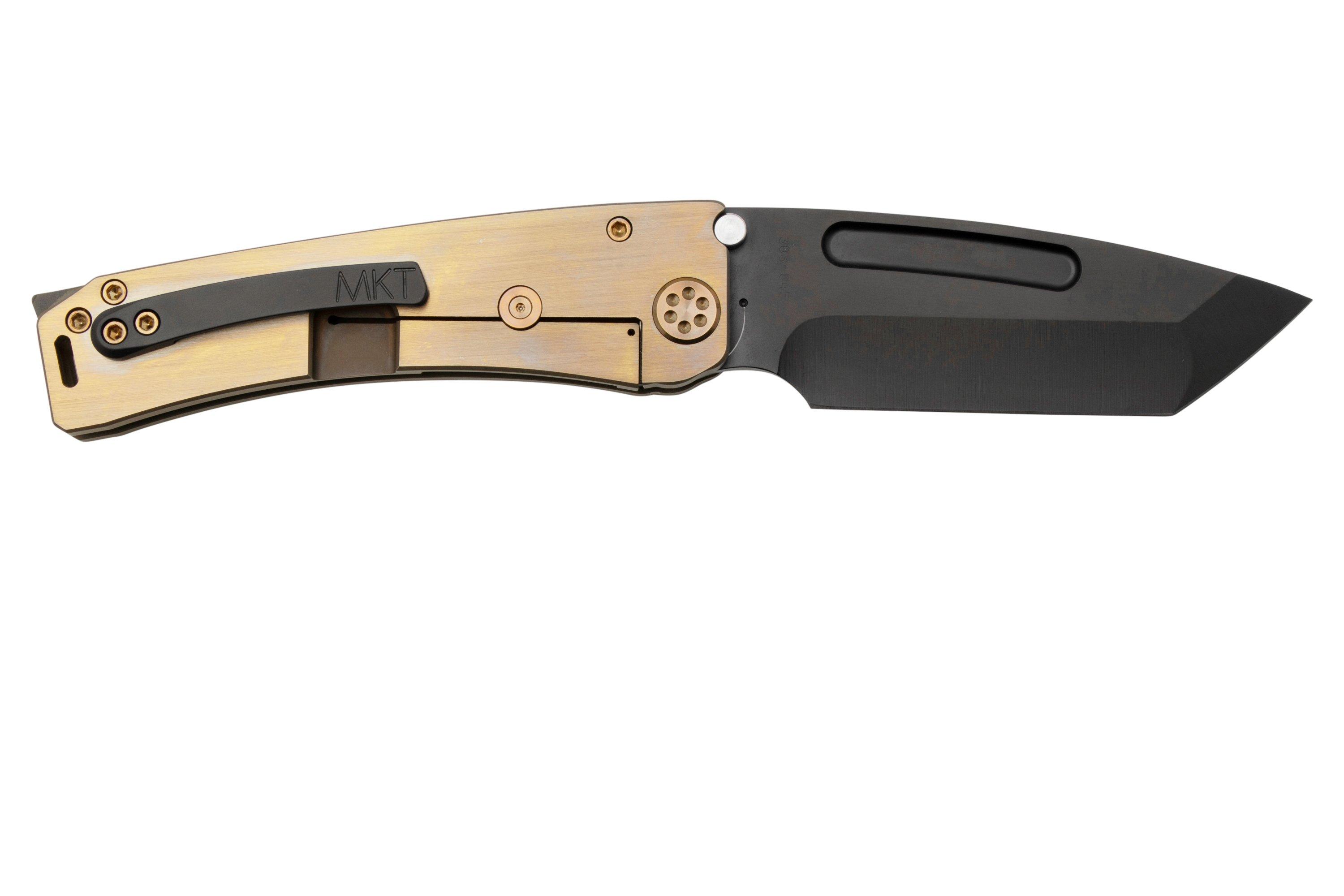 Medford Marauder H S35VN Black PVD Tanto Blade, Titanium Bronze Faced ...