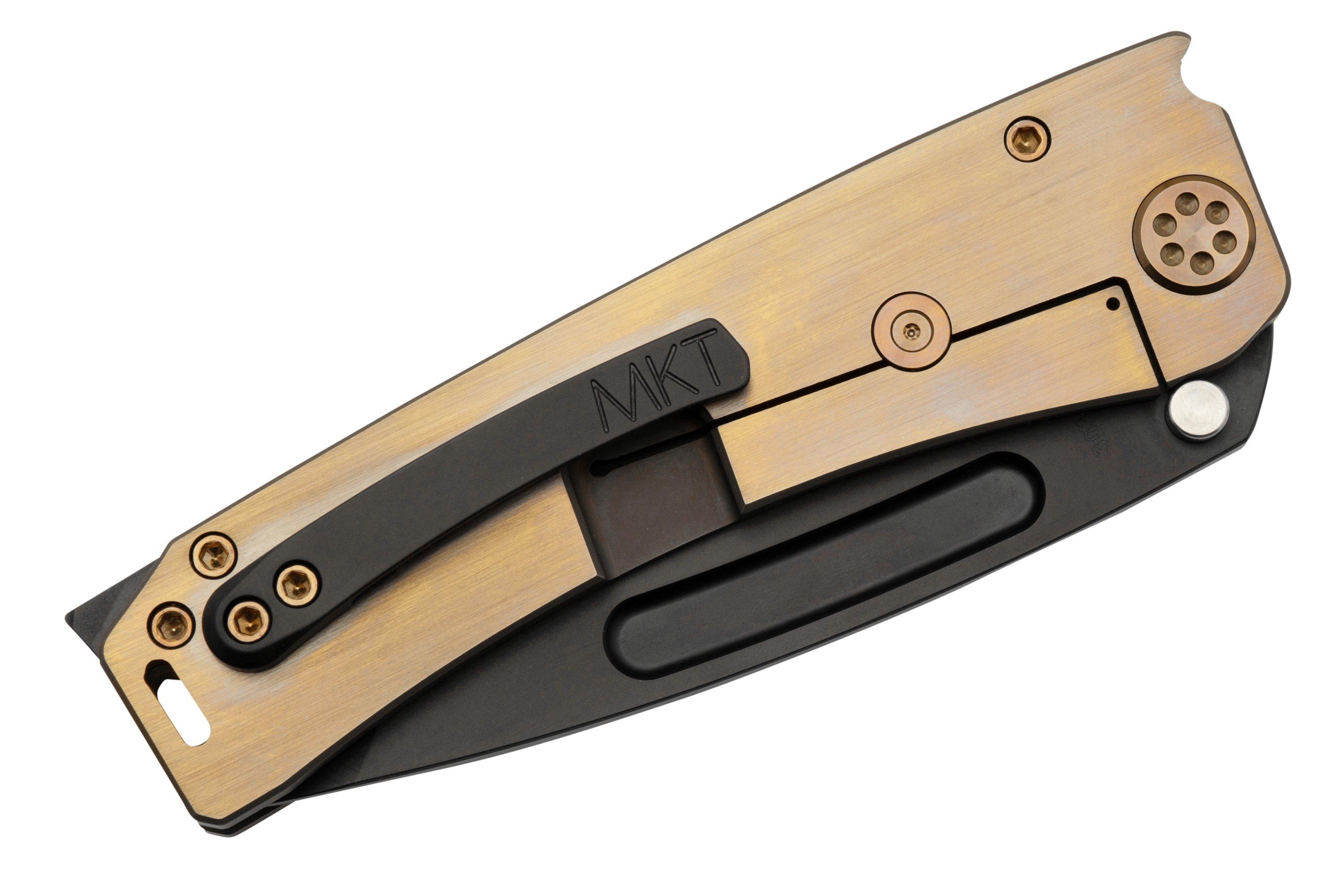 Medford Marauder H S35VN Black PVD Tanto Blade, Titanium Bronze Faced ...