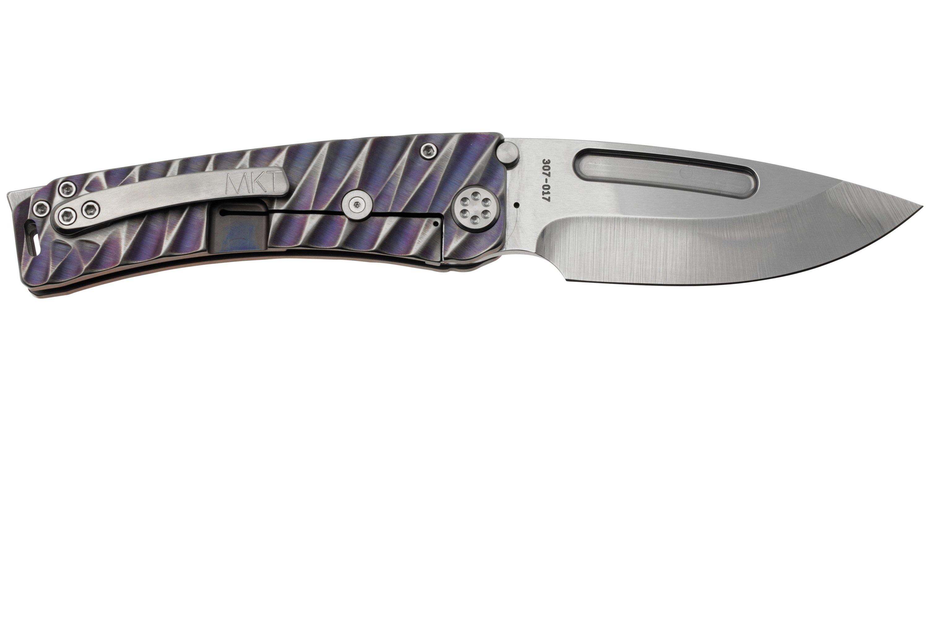 Medford Marauder H S45VN Tumbled Droppoint Blade, Violet Fade Lightning ...