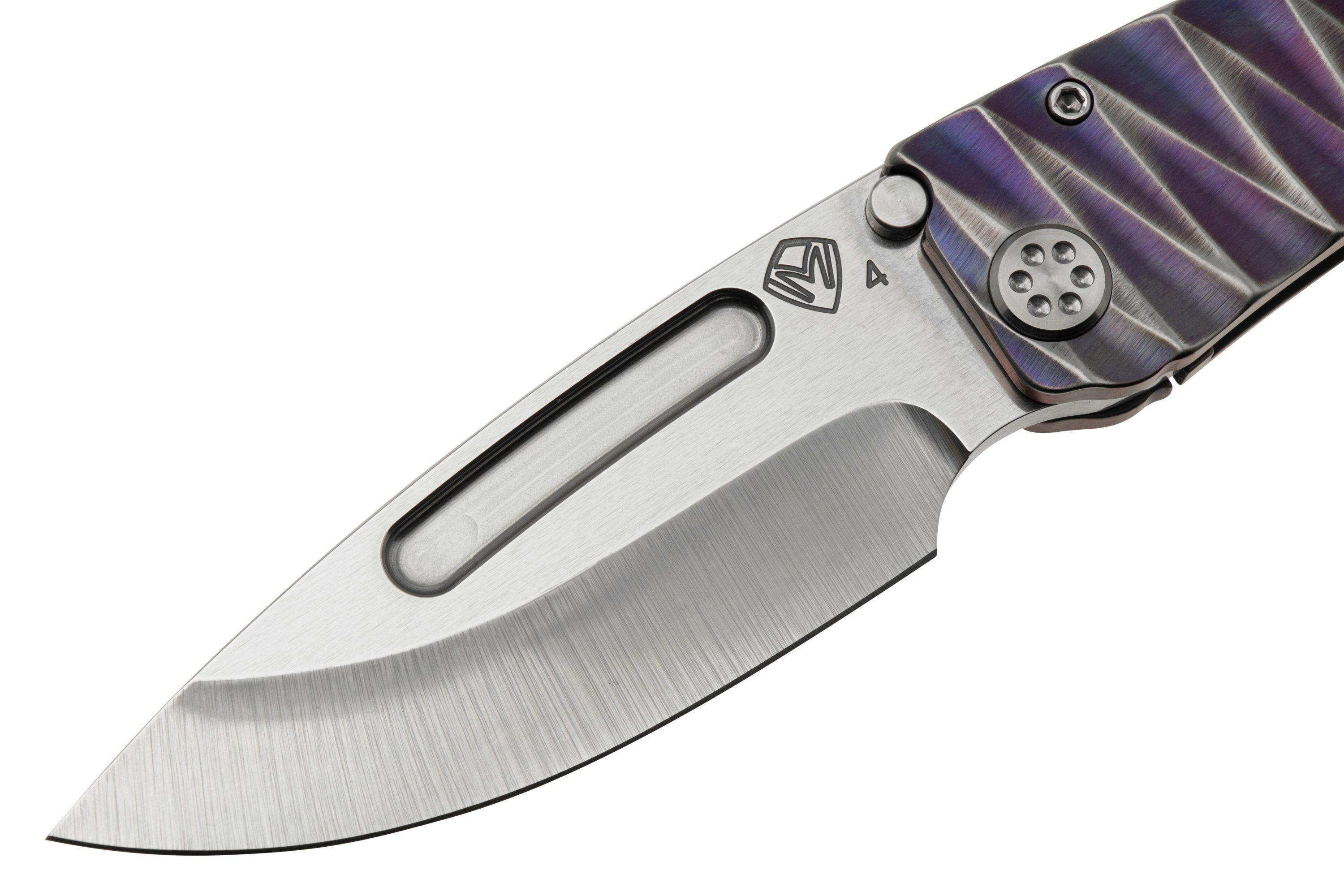 Medford Marauder H S45VN Tumbled Droppoint Blade, Violet Fade Lightning ...