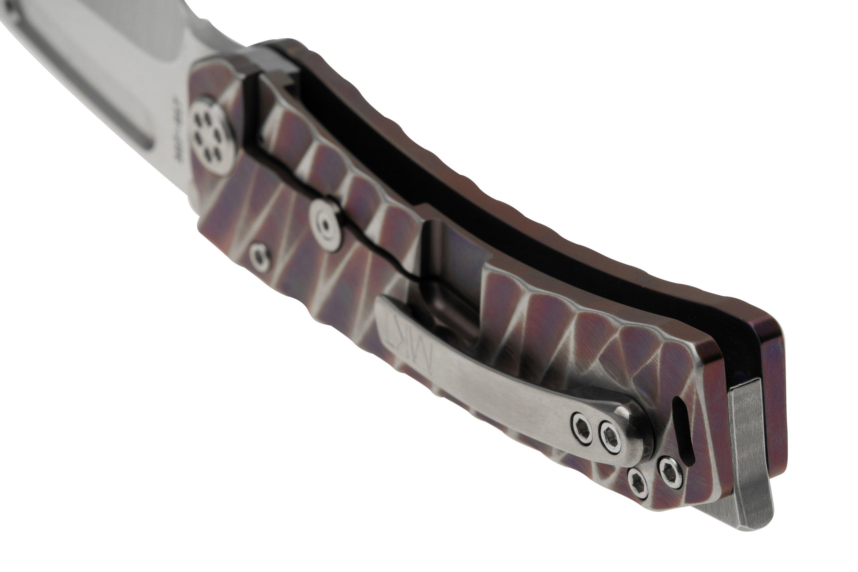 Medford Marauder H S45VN Tumbled Droppoint Blade, Violet Fade Lightning ...