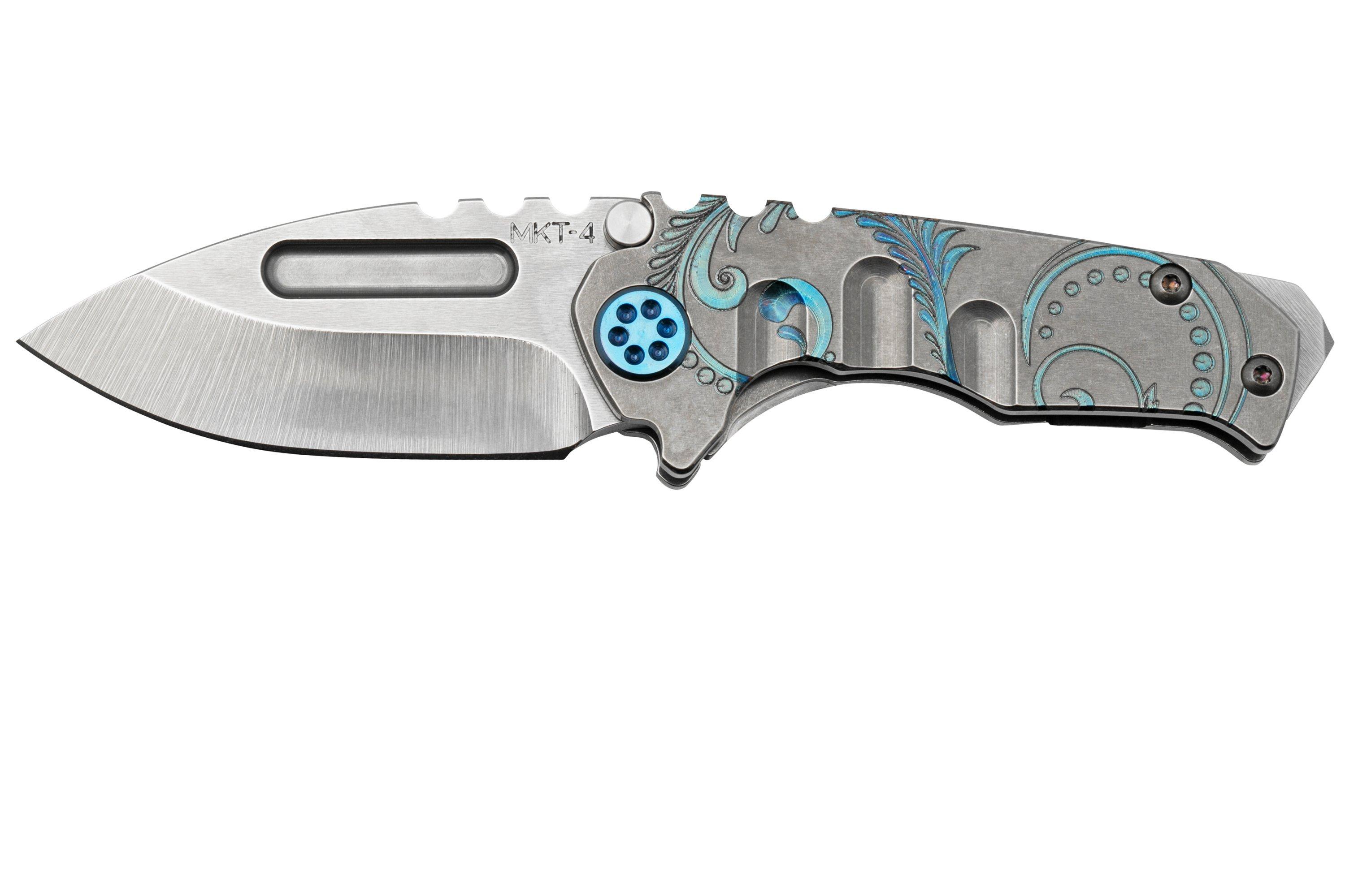 Medford Micro Praetorian T, S45VN Tumbled Drop Point Blade, Tumbled ...