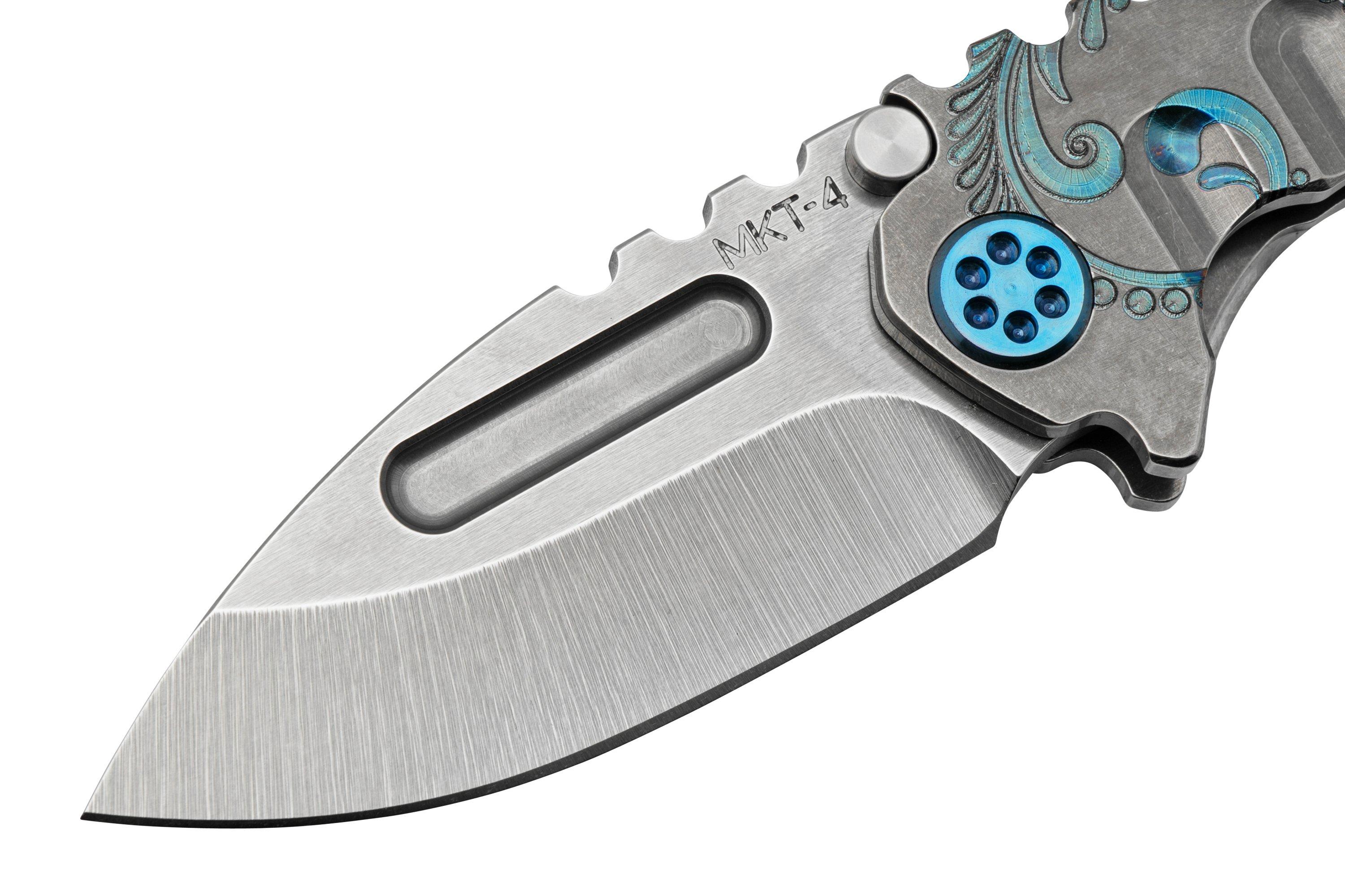 Medford Micro Praetorian T, S45VN Tumbled Drop Point Blade, Tumbled ...