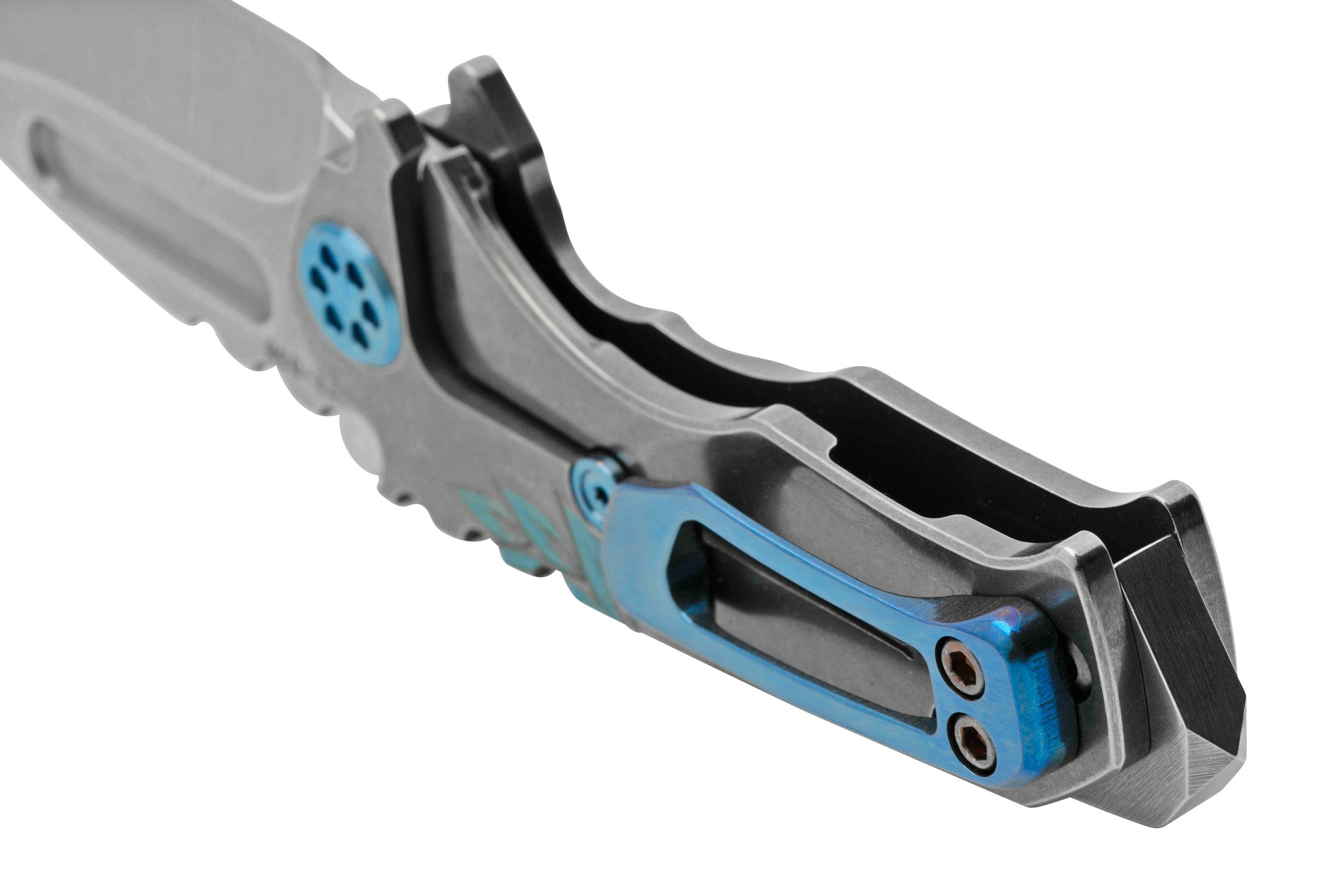 Medford Micro Praetorian T, S45VN Tumbled Drop Point Blade, Tumbled ...