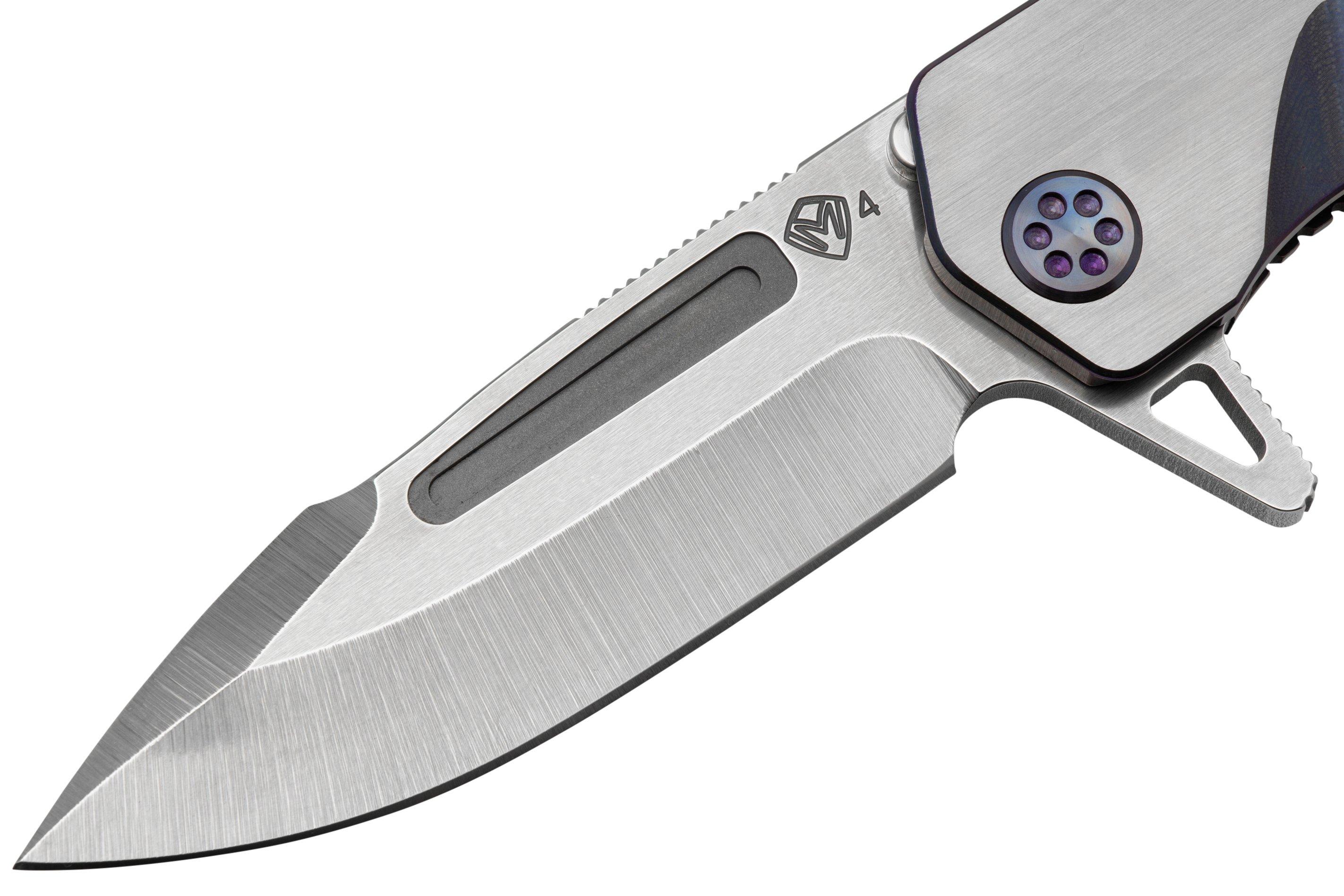 Medford Proxima S45VN, Tumbled Blade, Violet Handle Silver Flats ...