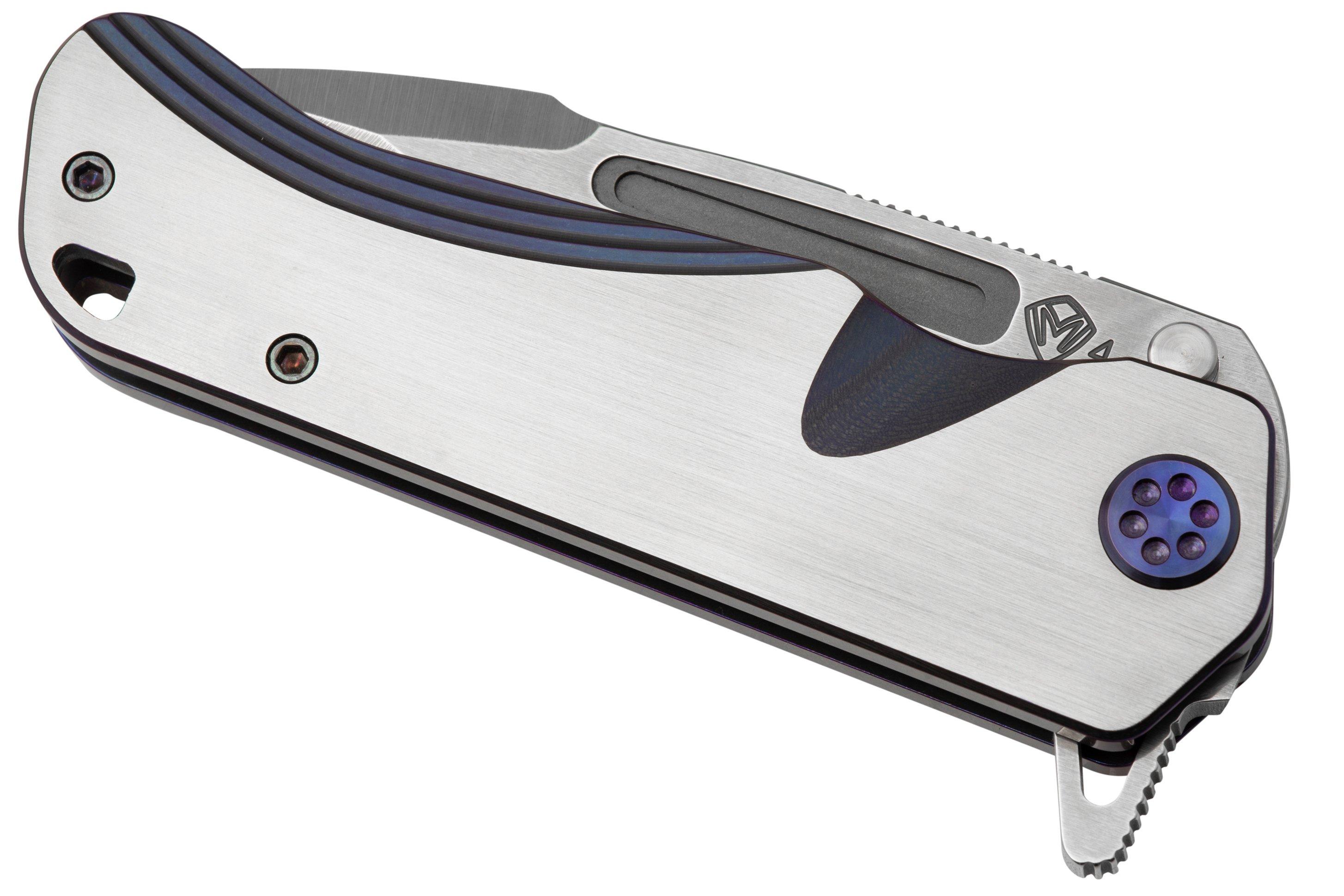 Medford Proxima S45VN, Tumbled Blade, Violet Handle Silver Flats ...