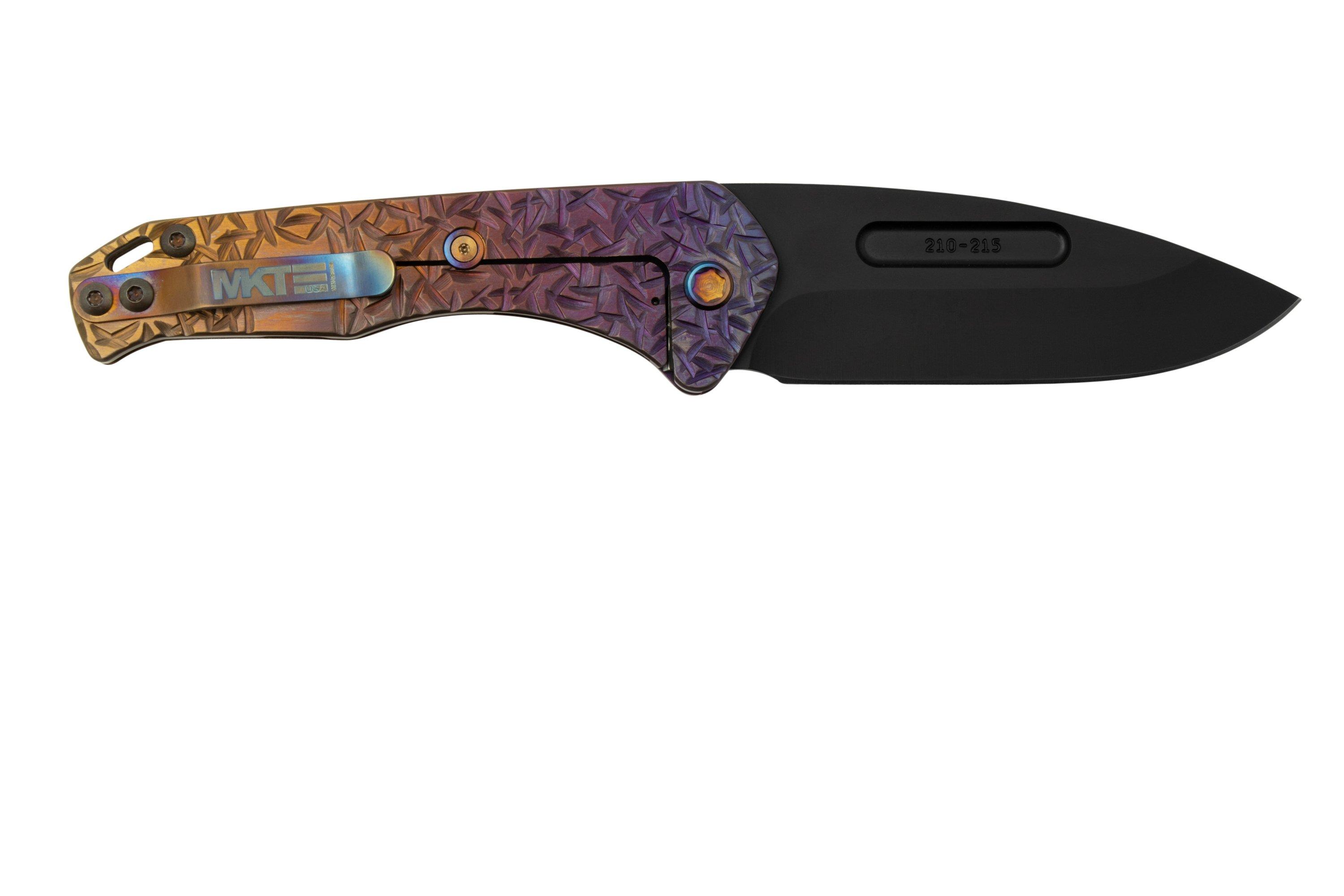 Medford Prae Slim, S45VN PVD Drop Point Blade, Violet Bronze Jasmine ...