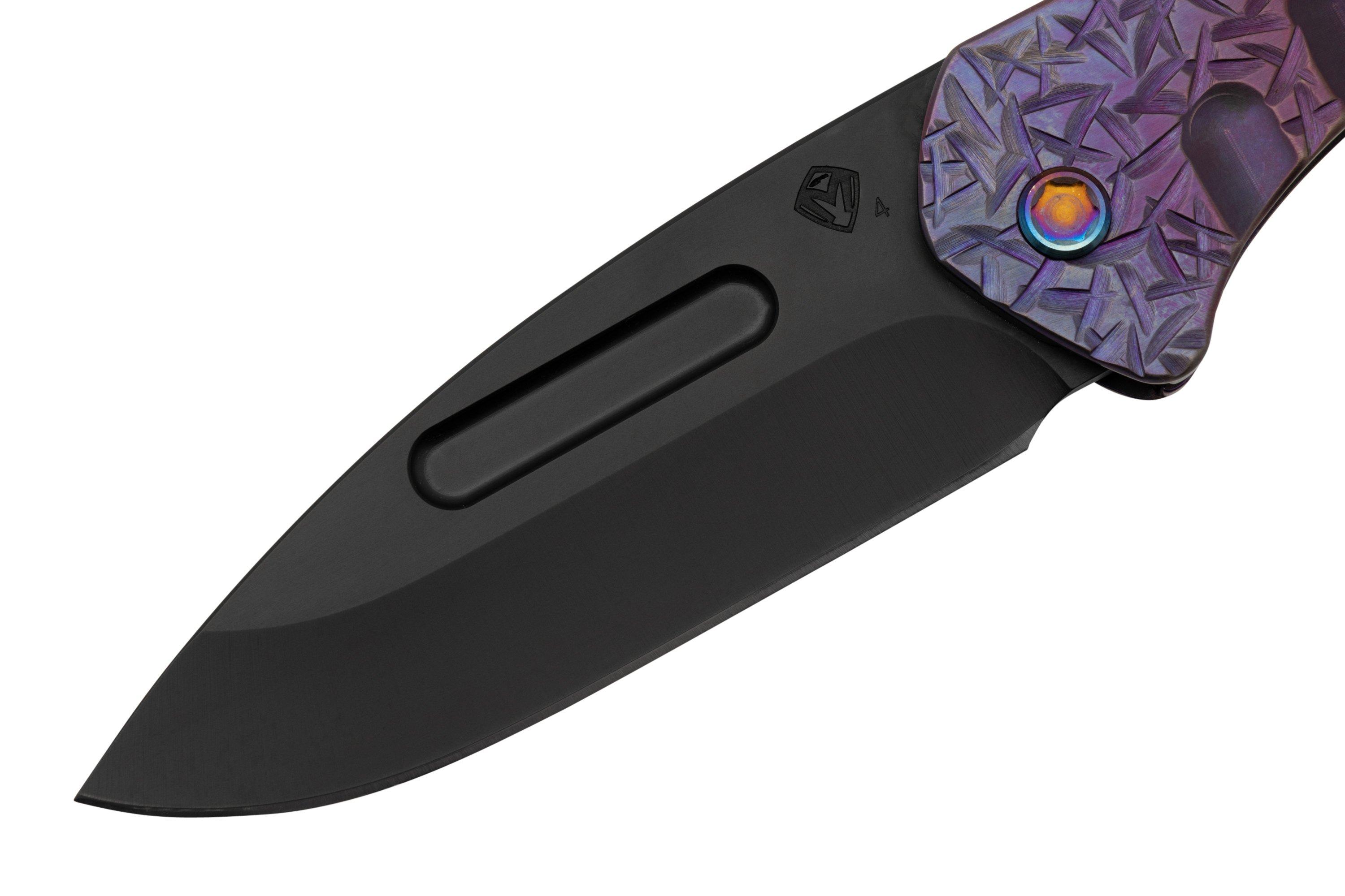 Medford Prae Slim, S45VN PVD Drop Point Blade, Violet Bronze Jasmine ...