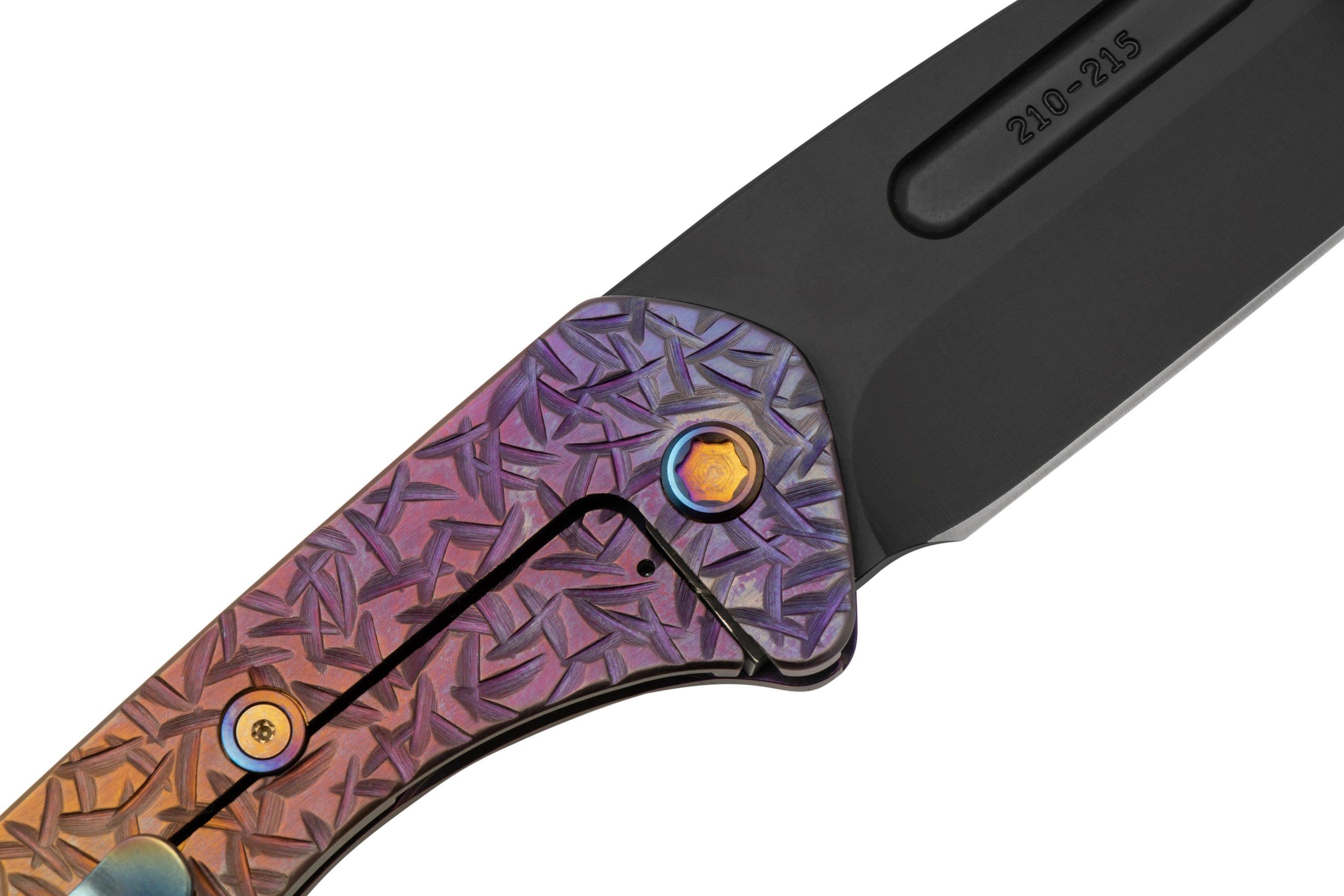 Medford Prae Slim, S45VN PVD Drop Point Blade, Violet Bronze Jasmine ...