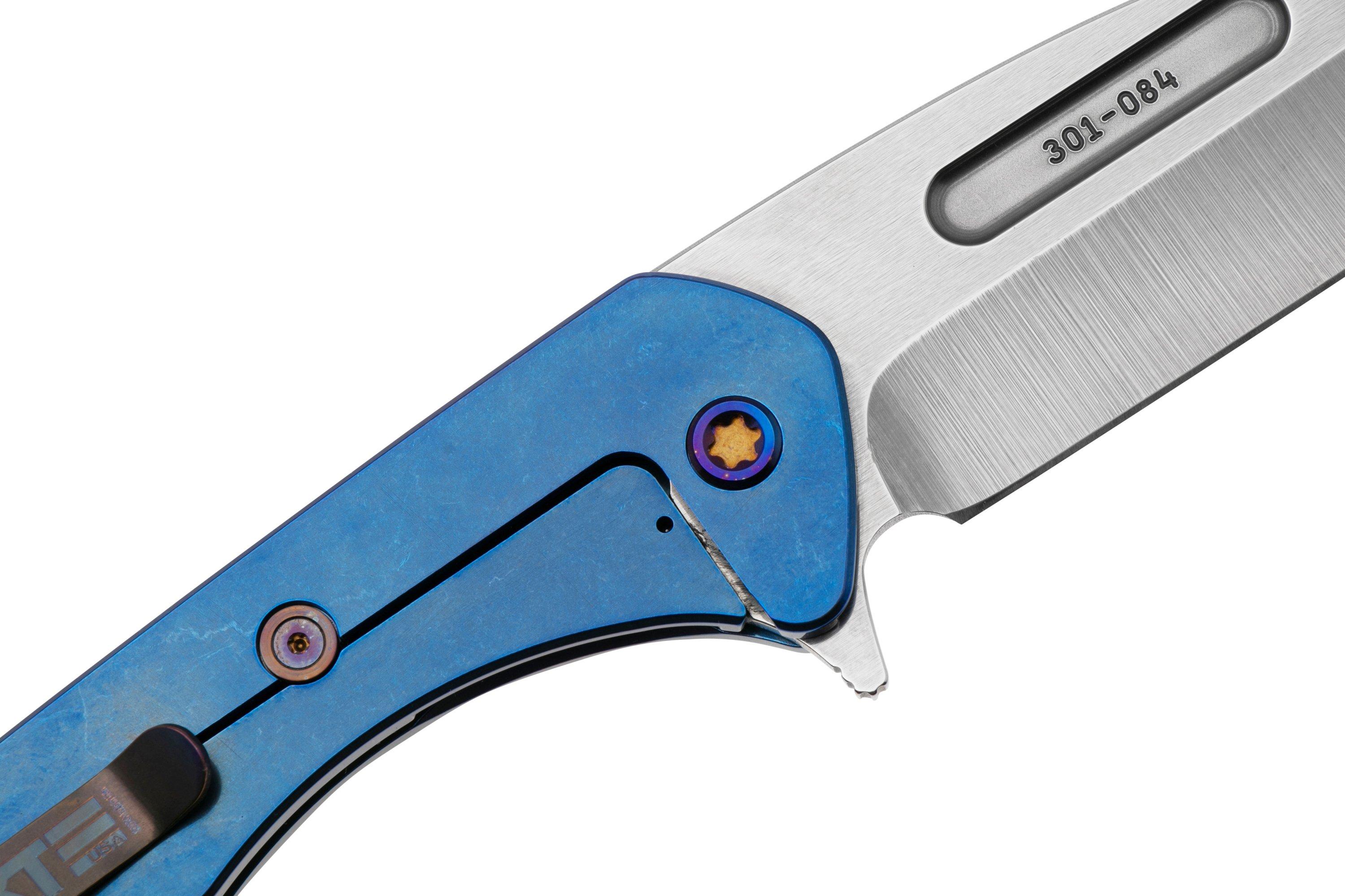 Medford Praetorian Slim Flipper S45VN Tumbled Tanto Blade, Blue Handles ...