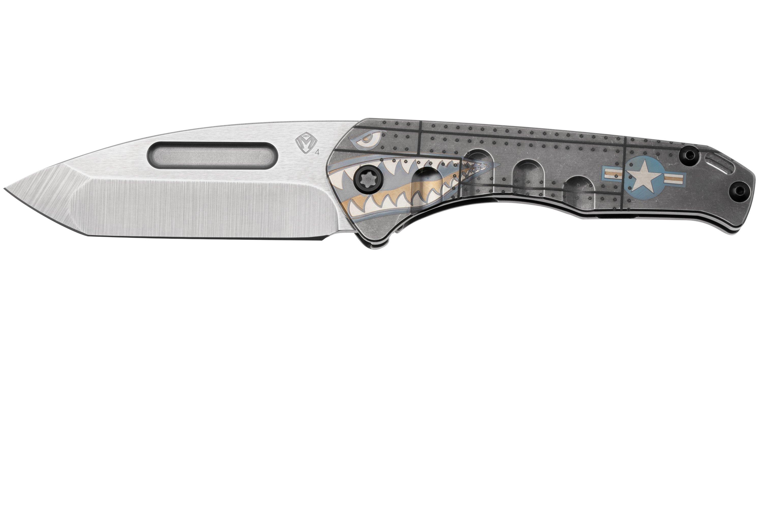 Medford Praetorain Slim S45VN Tumbled Tanto Blade, Tumbled Warthog Star ...