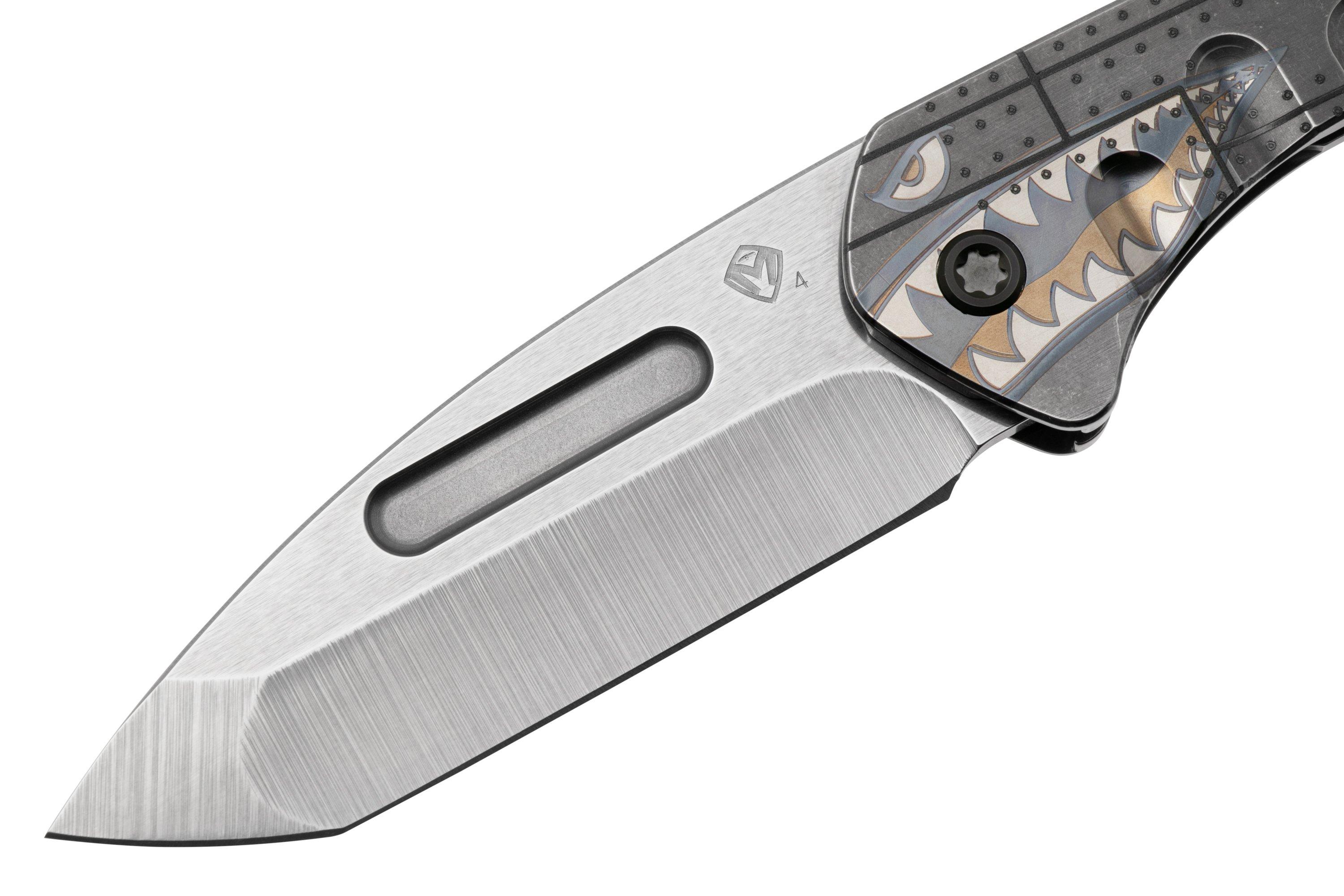 Medford Praetorain Slim S45VN Tumbled Tanto Blade, Tumbled Warthog Star ...