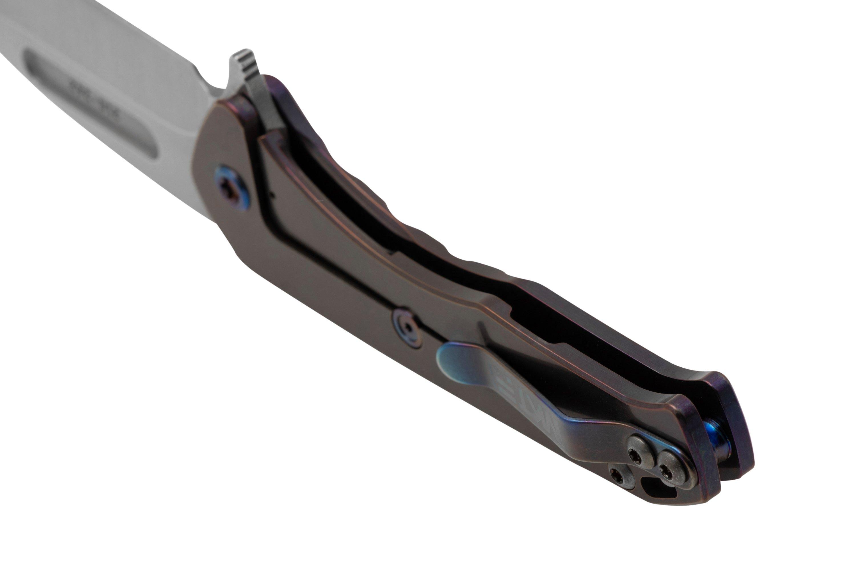 Medford Prae Slim Flipper, S45VN Tumbled Drop Point Blade, Violet ...