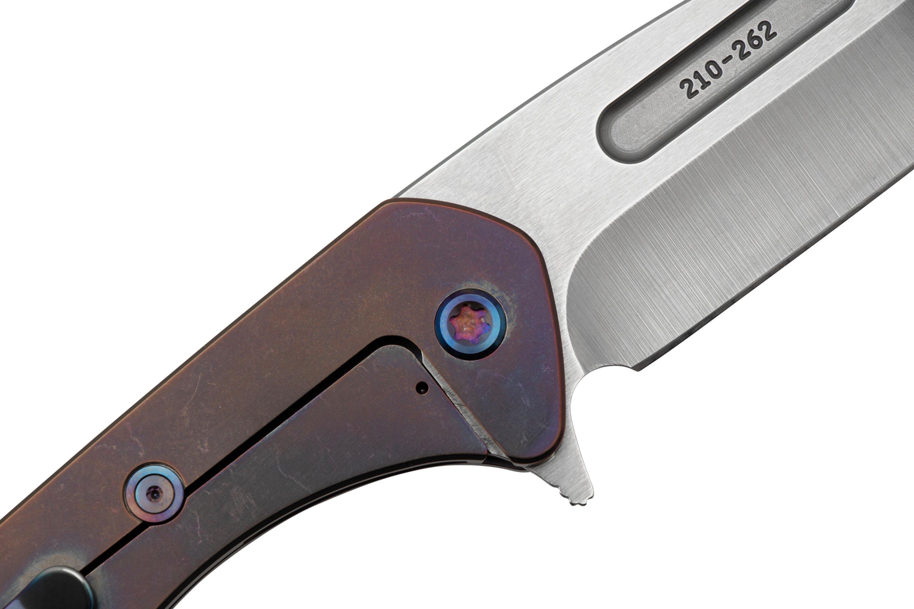 Medford Prae Slim Flipper, S45VN Tumbled Drop Point Blade, Violet ...
