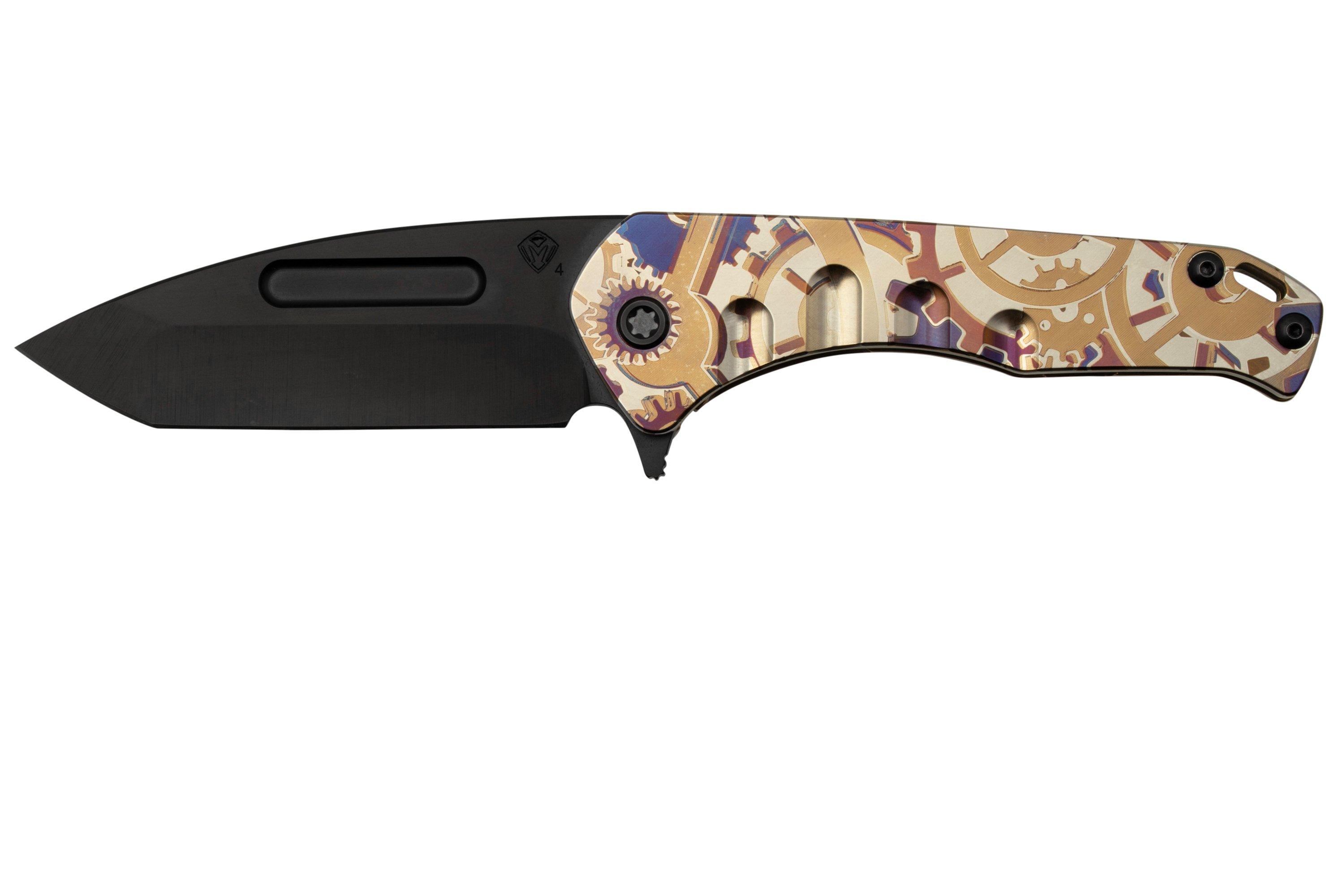 Medford Praetorian Slim Flipper S35VN PVD Tanto Blade, Bronze Steampunk ...