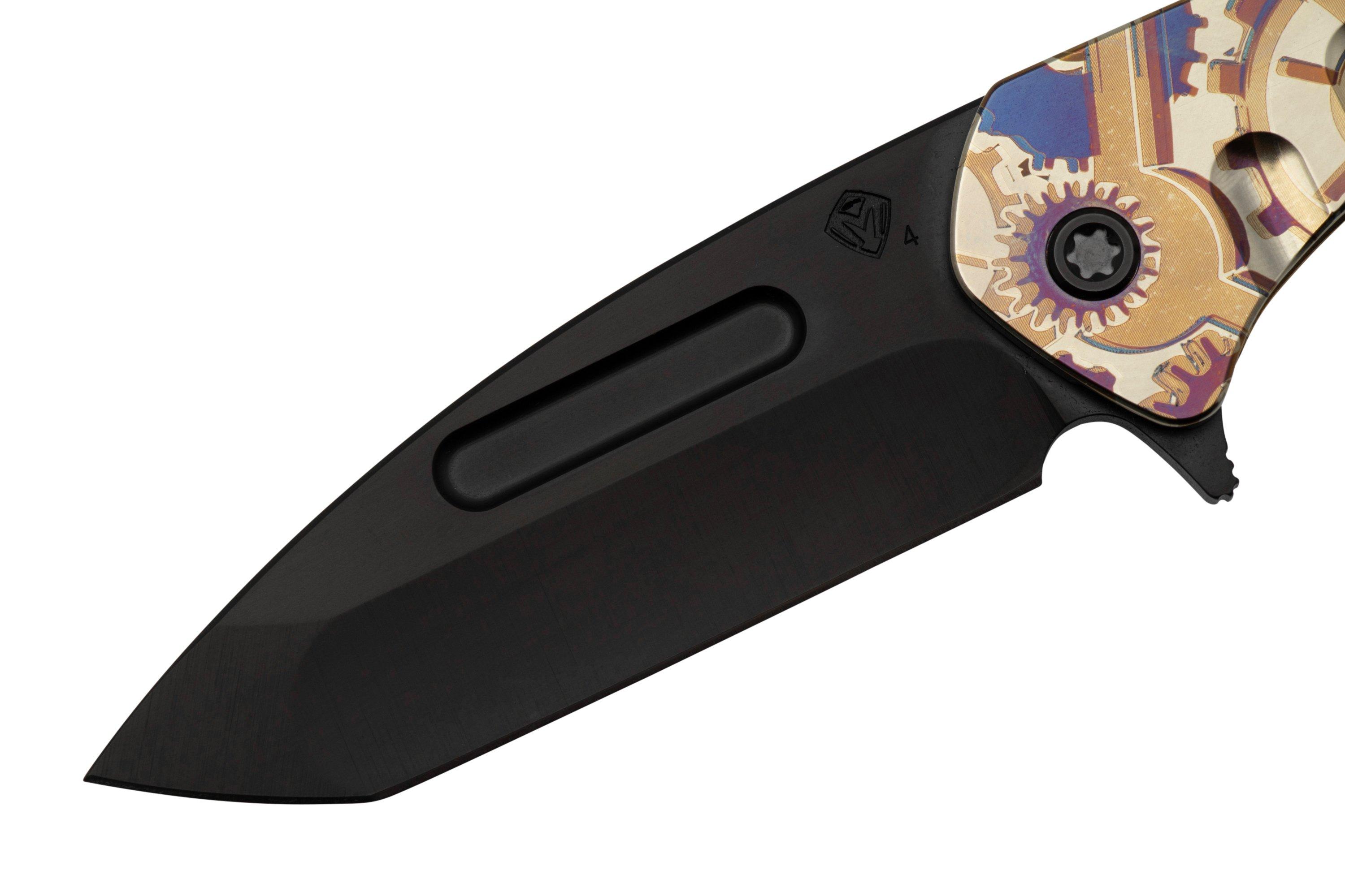 Medford Praetorian Slim Flipper S35VN PVD Tanto Blade, Bronze Steampunk ...