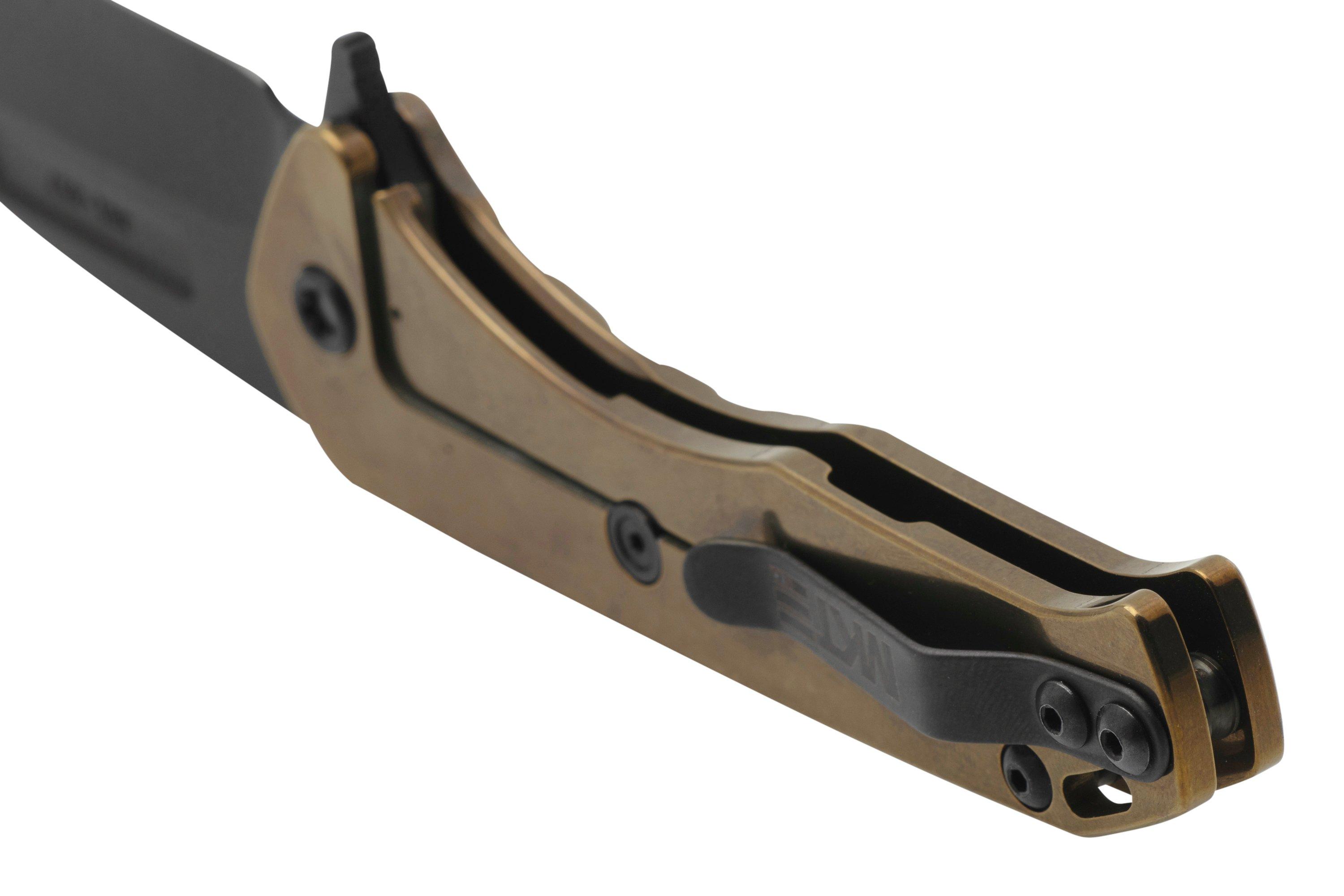 Medford Praetorian Slim Flipper S35VN PVD Tanto Blade, Bronze Steampunk ...