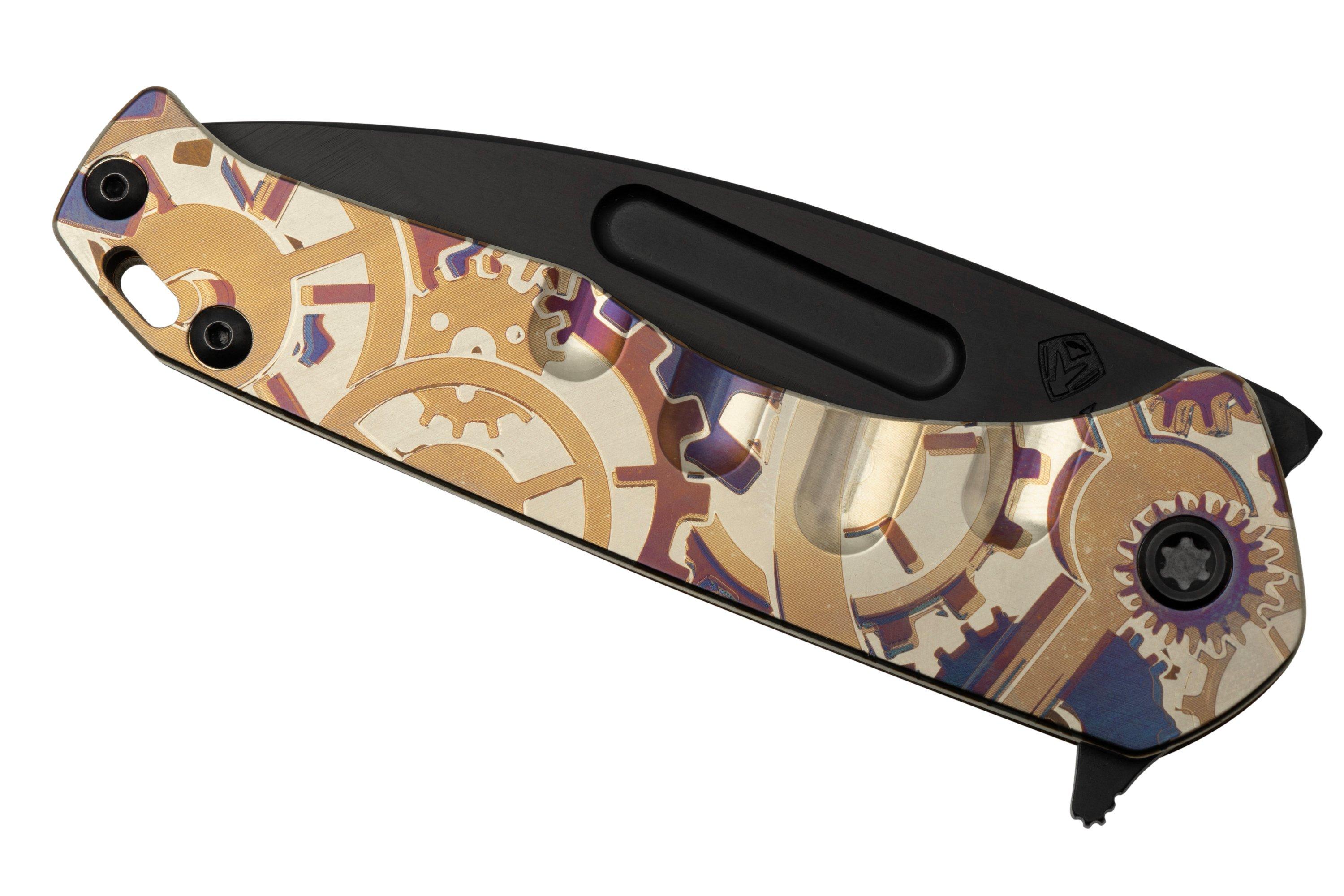 Medford Praetorian Slim Flipper S35VN PVD Tanto Blade, Bronze Steampunk ...