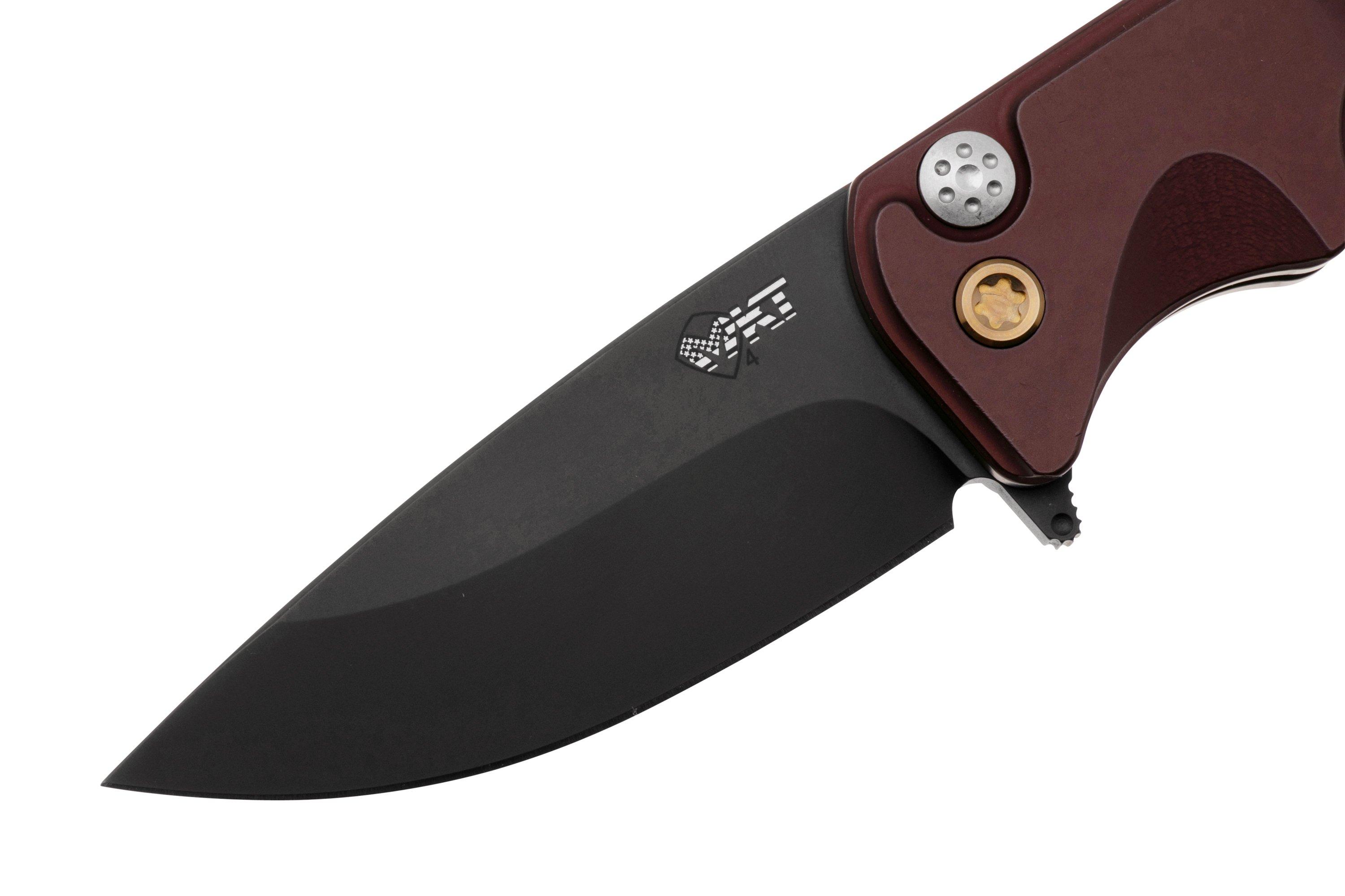 Medford Smooth Criminal 23-SC-04, S45VN PVD Blade, Red Handle, Bronze ...