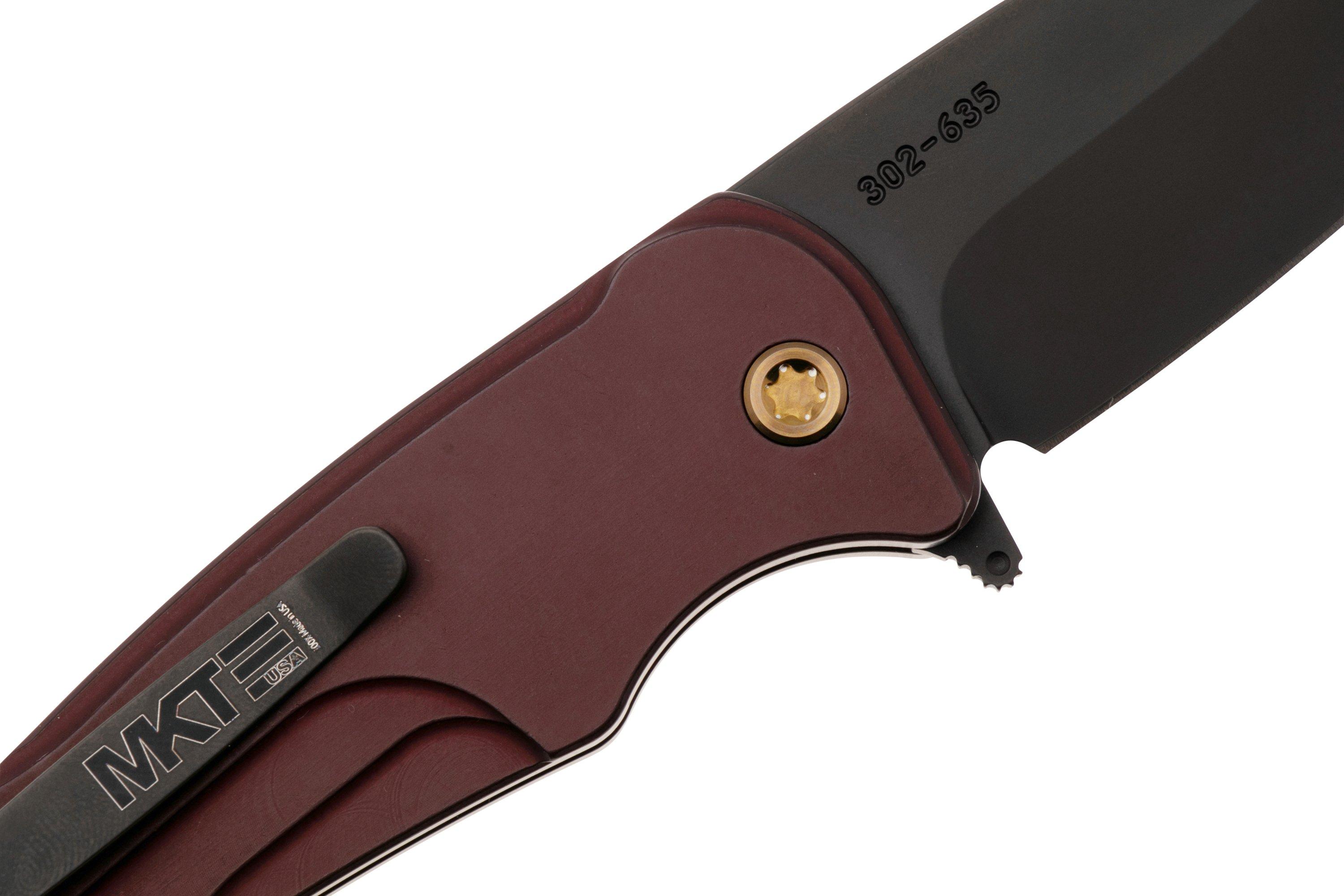 Medford Smooth Criminal 23-SC-04, S45VN PVD Blade, Red Handle, Bronze ...
