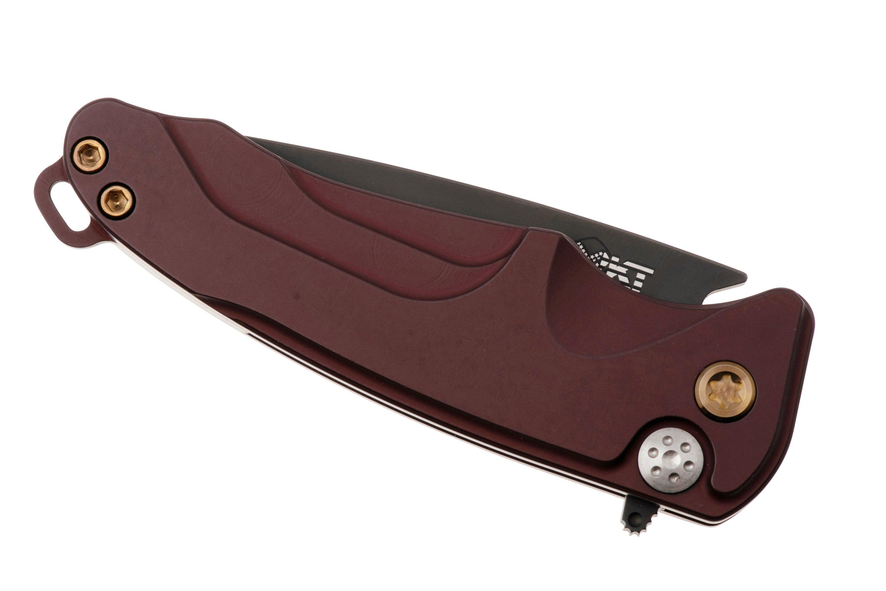 Medford Smooth Criminal 23-SC-04, S45VN PVD Blade, Red Handle, Bronze ...