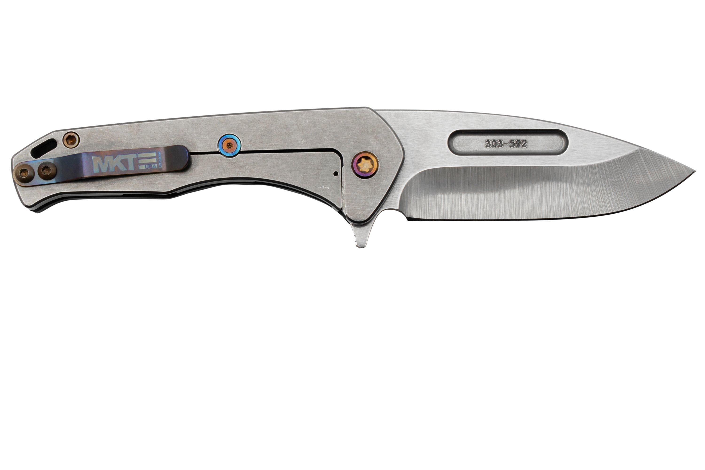 Medford Swift FL Flipper, S45VN Tumbled Blade, Blue Handle, Tumbled ...