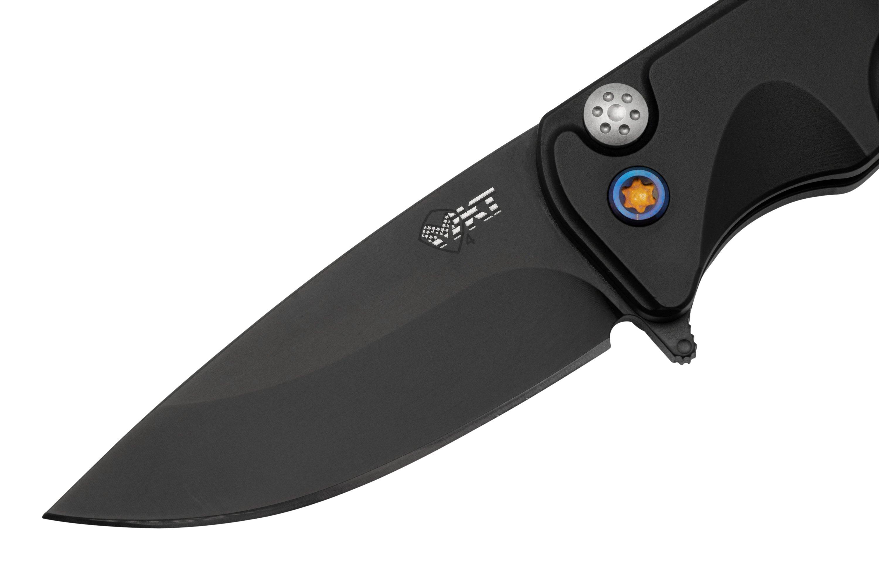 Medford Smooth Criminal, S45VN PVD Blade, Black Handle, Flamed Hardware ...