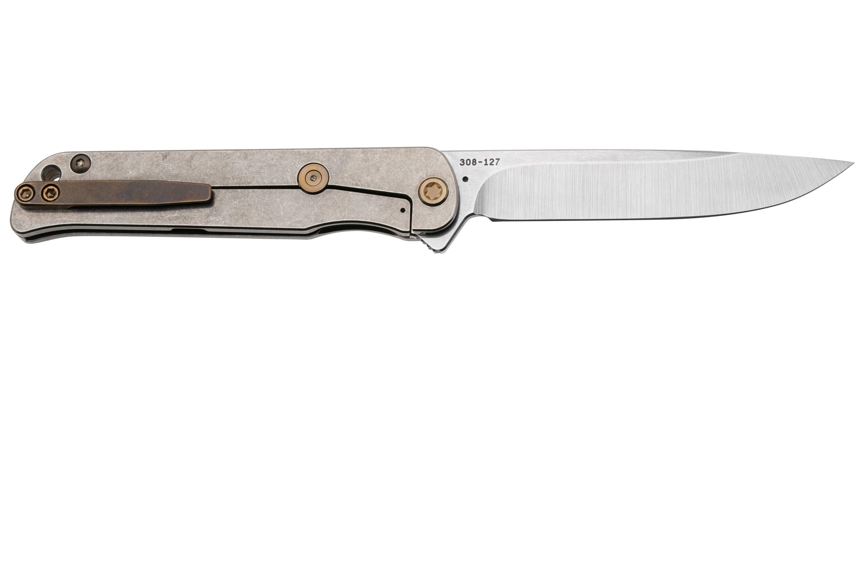 Medford T-Bone 23-TB-04 S45VN Tumbled Droppoint Blade, Tumbled Black ...