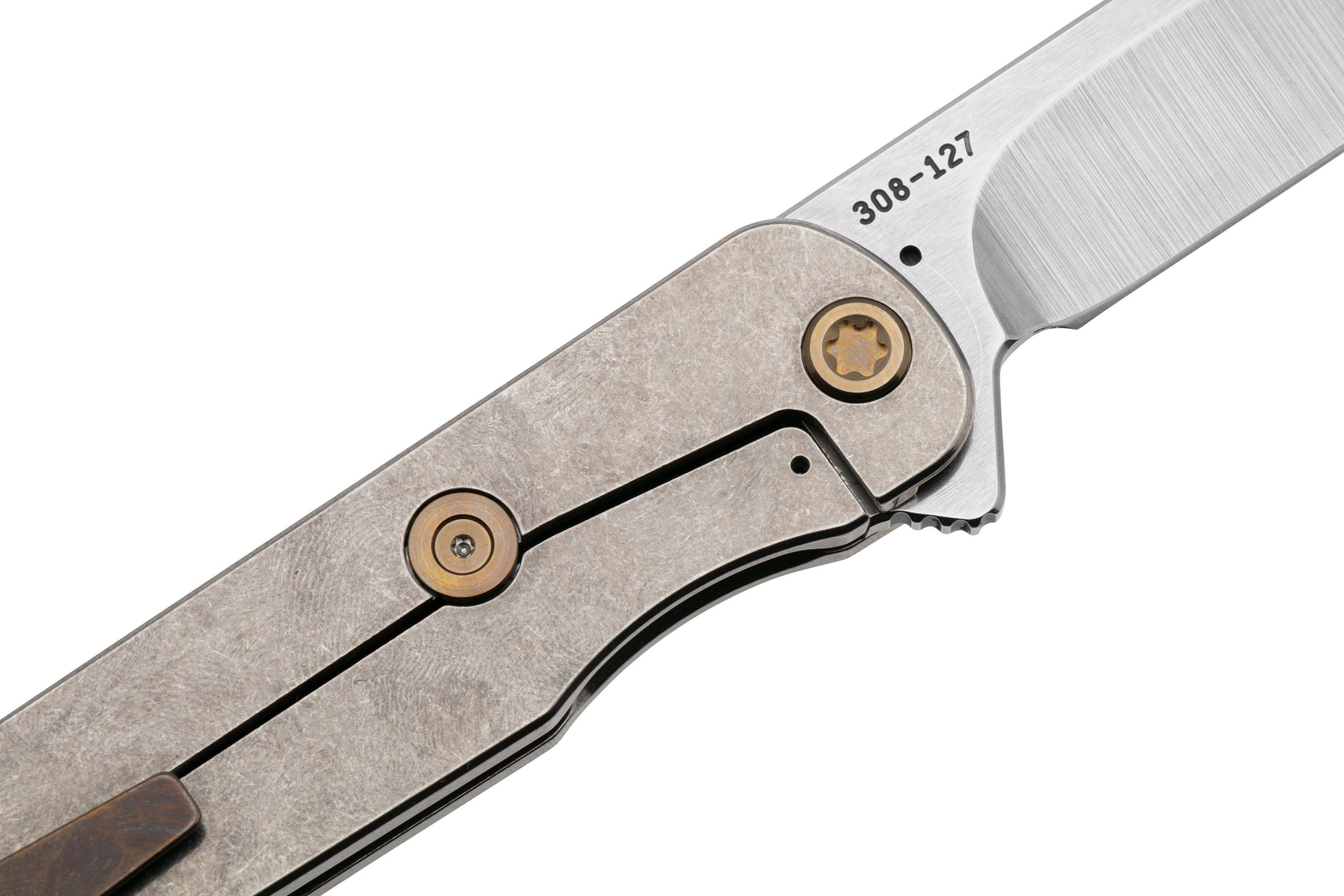 Medford T-Bone 23-TB-04 S45VN Tumbled Droppoint Blade, Tumbled Black ...