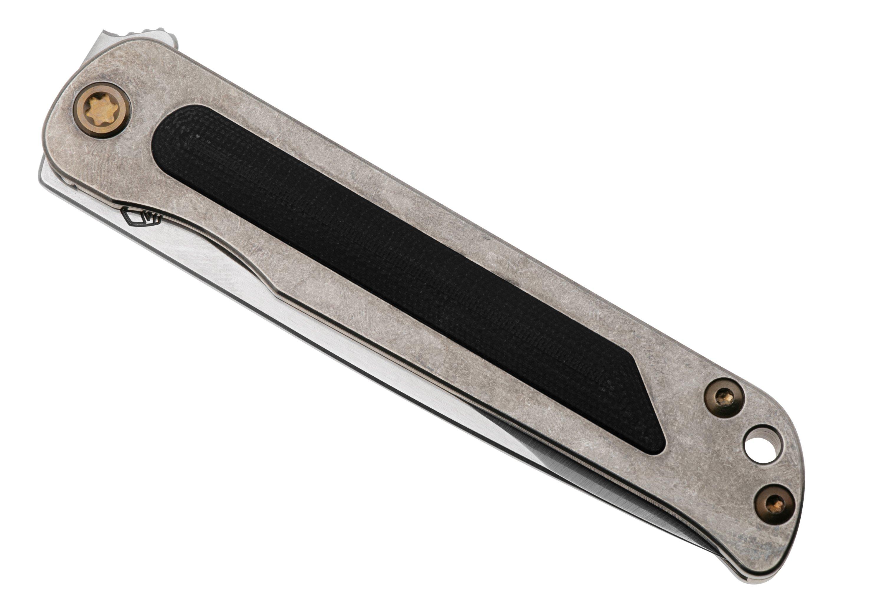 Medford T-Bone 23-TB-04 S45VN Tumbled Droppoint Blade, Tumbled Black ...