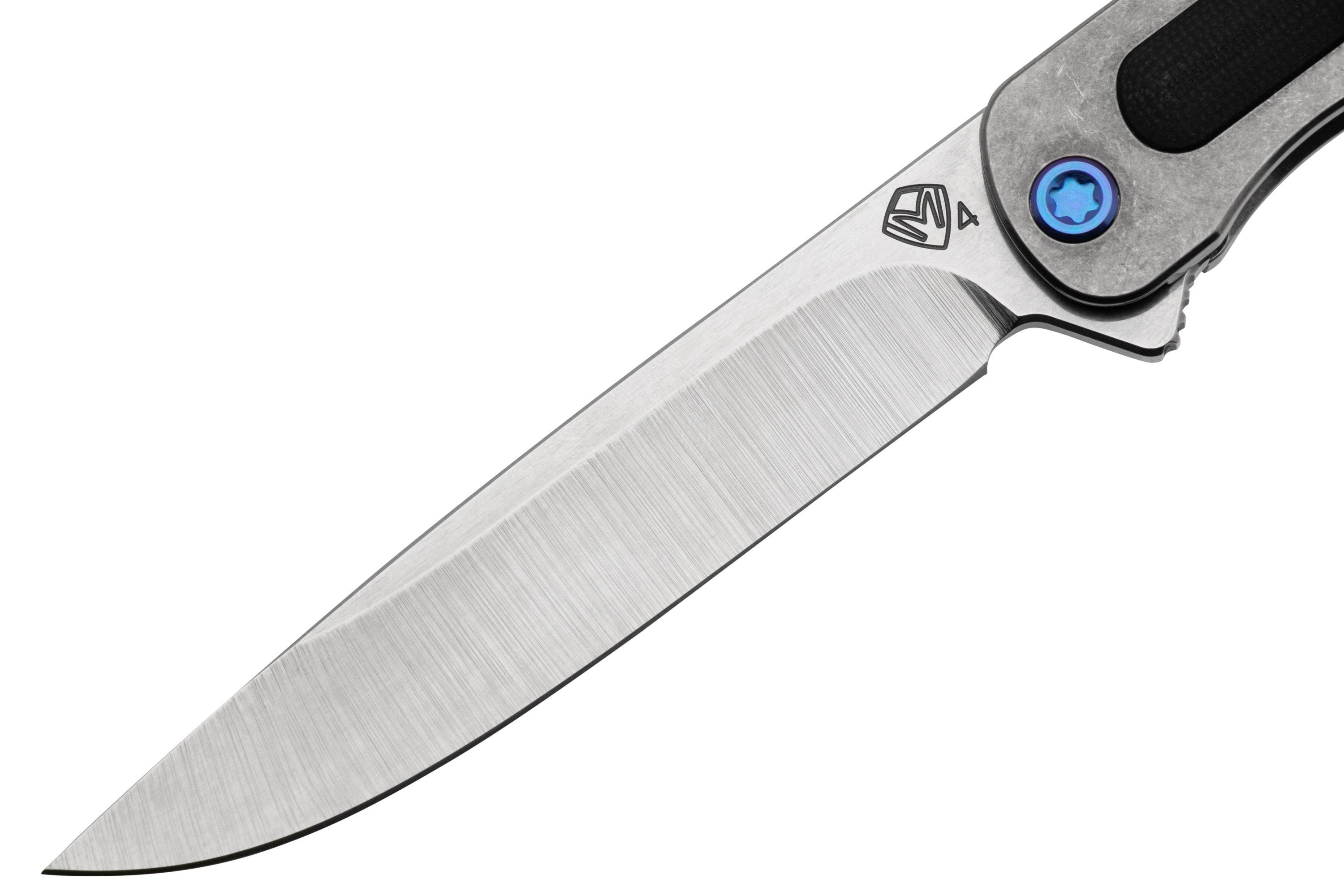 Medford T-Bone 23-TB-05 S45VN Tumbled Droppoint Blade, Tumbled Black ...