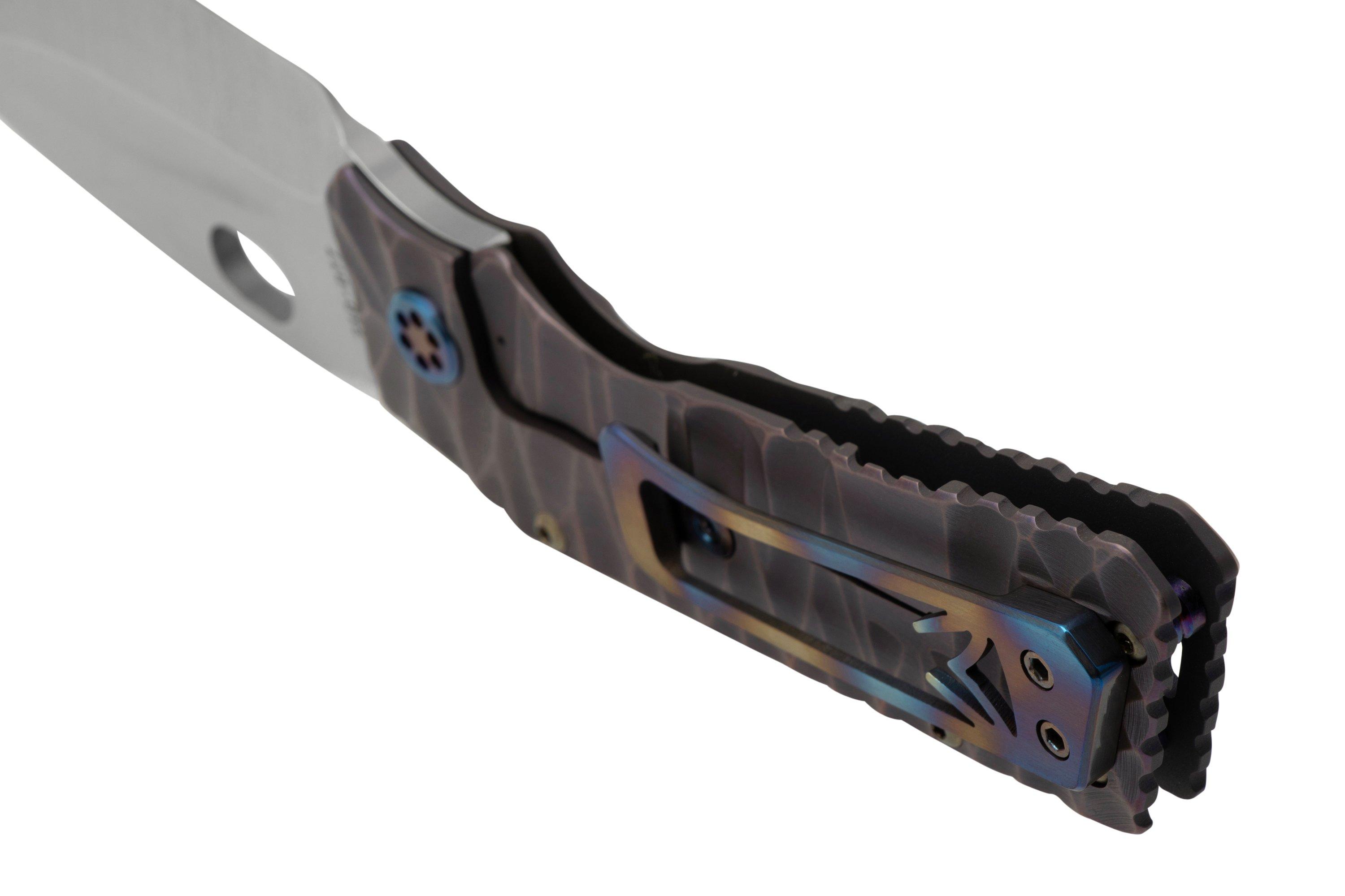 Medford TFF-1, S45VN Tumbled Blade, BB Brushed Violet Predator Handle ...