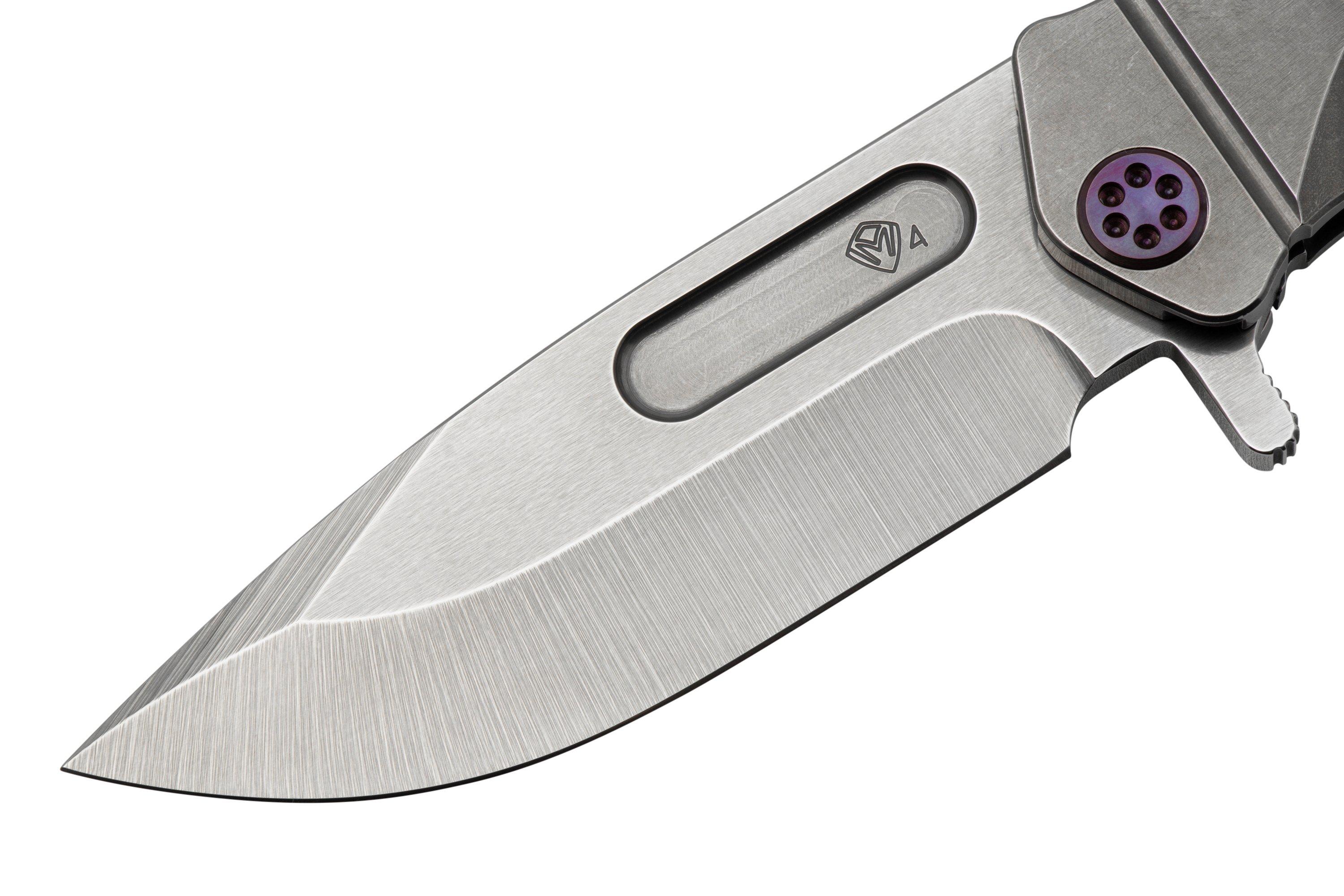 Medford USMC Fight Flipper S35VN Tumbled Blade, Tumbled Handle, Violet ...