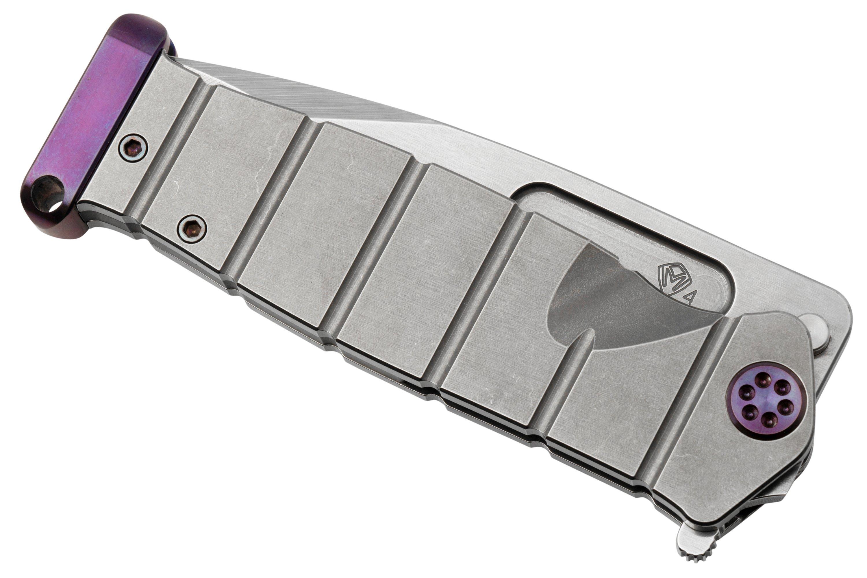Medford USMC Fight Flipper S35VN Tumbled Blade, Tumbled Handle, Violet ...