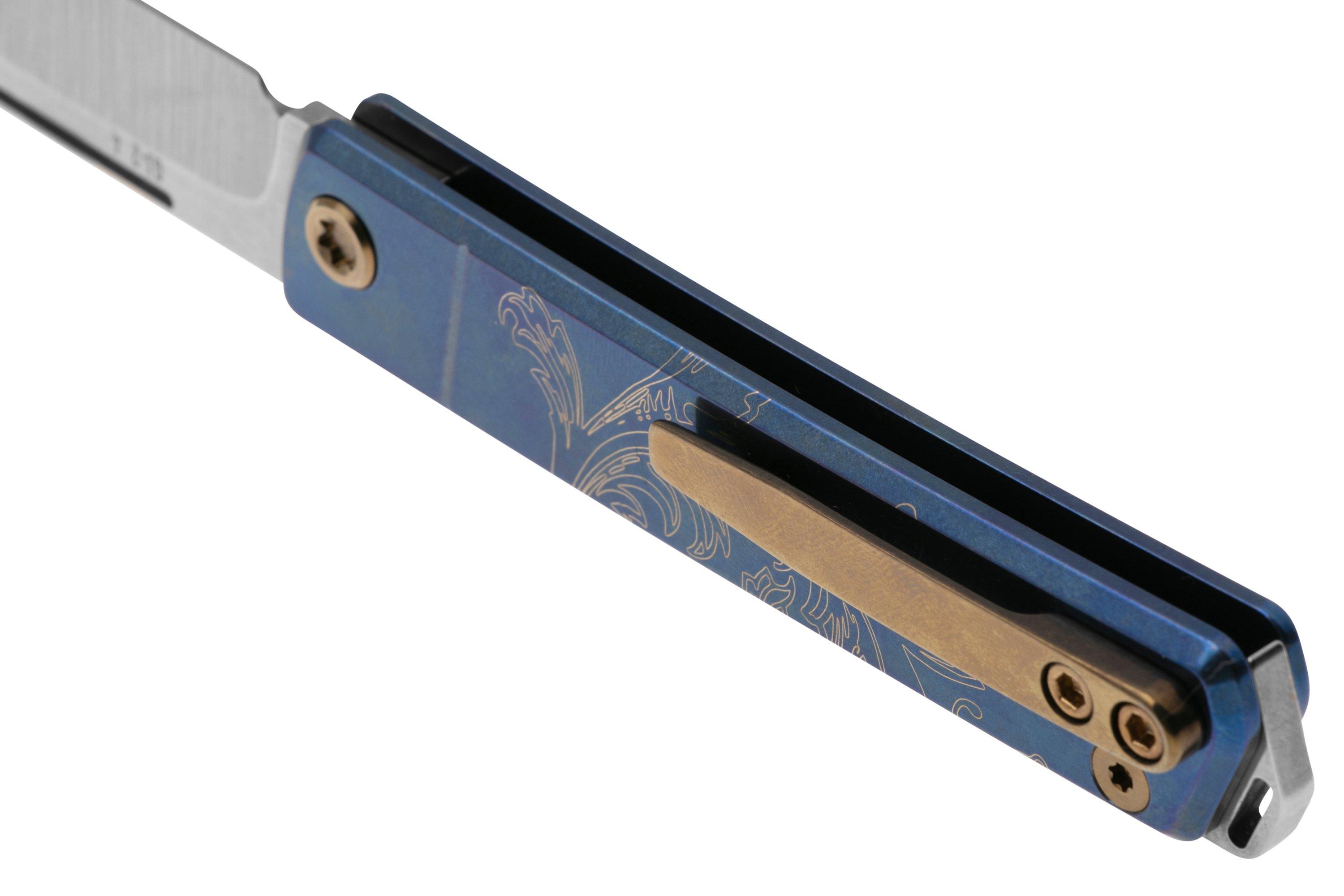 Medford Gentleman Jack 24-GJ-03 CPM S45VN Tumbled Tanto Blade, Blue ...