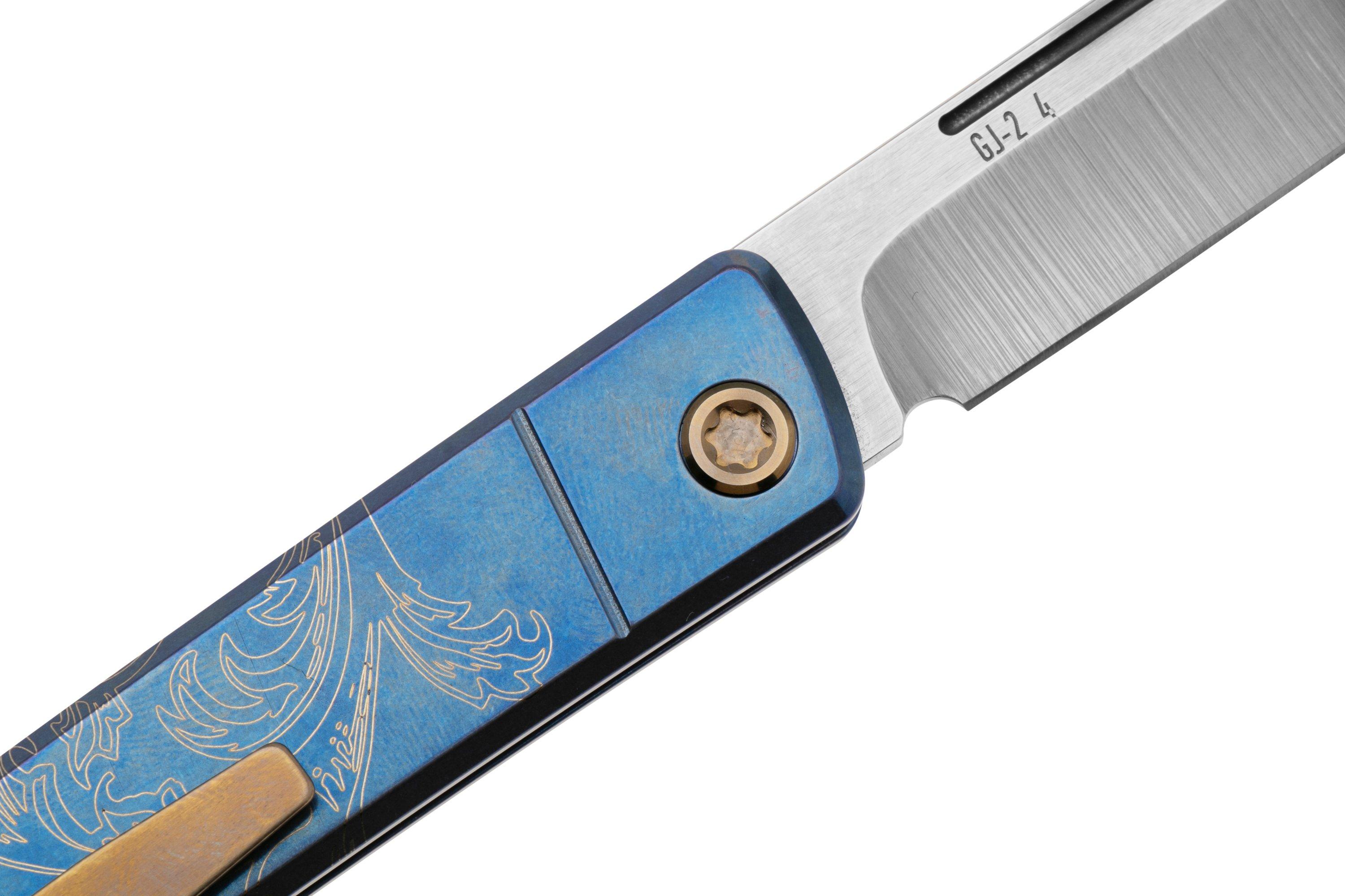 Medford Gentleman Jack 24-GJ-03 CPM S45VN Tumbled Tanto Blade, Blue ...