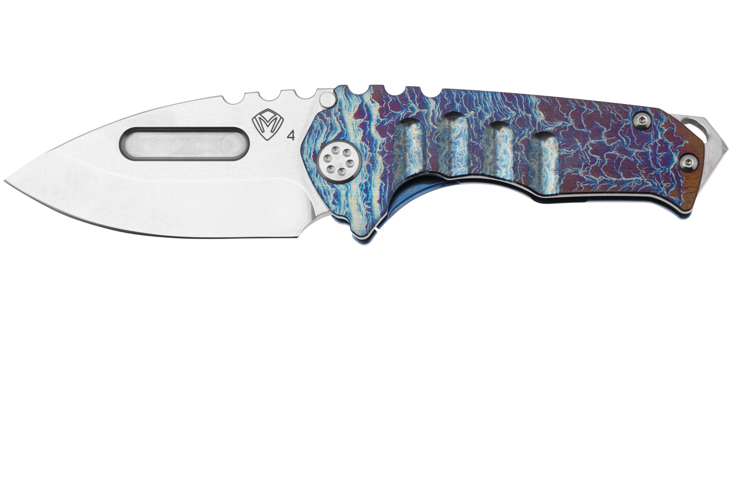 Medford Praetorian Genesis T, 24-GNT-03, S45VN Tumbled Droppoint, Acid Etched Flamed Titanium ...