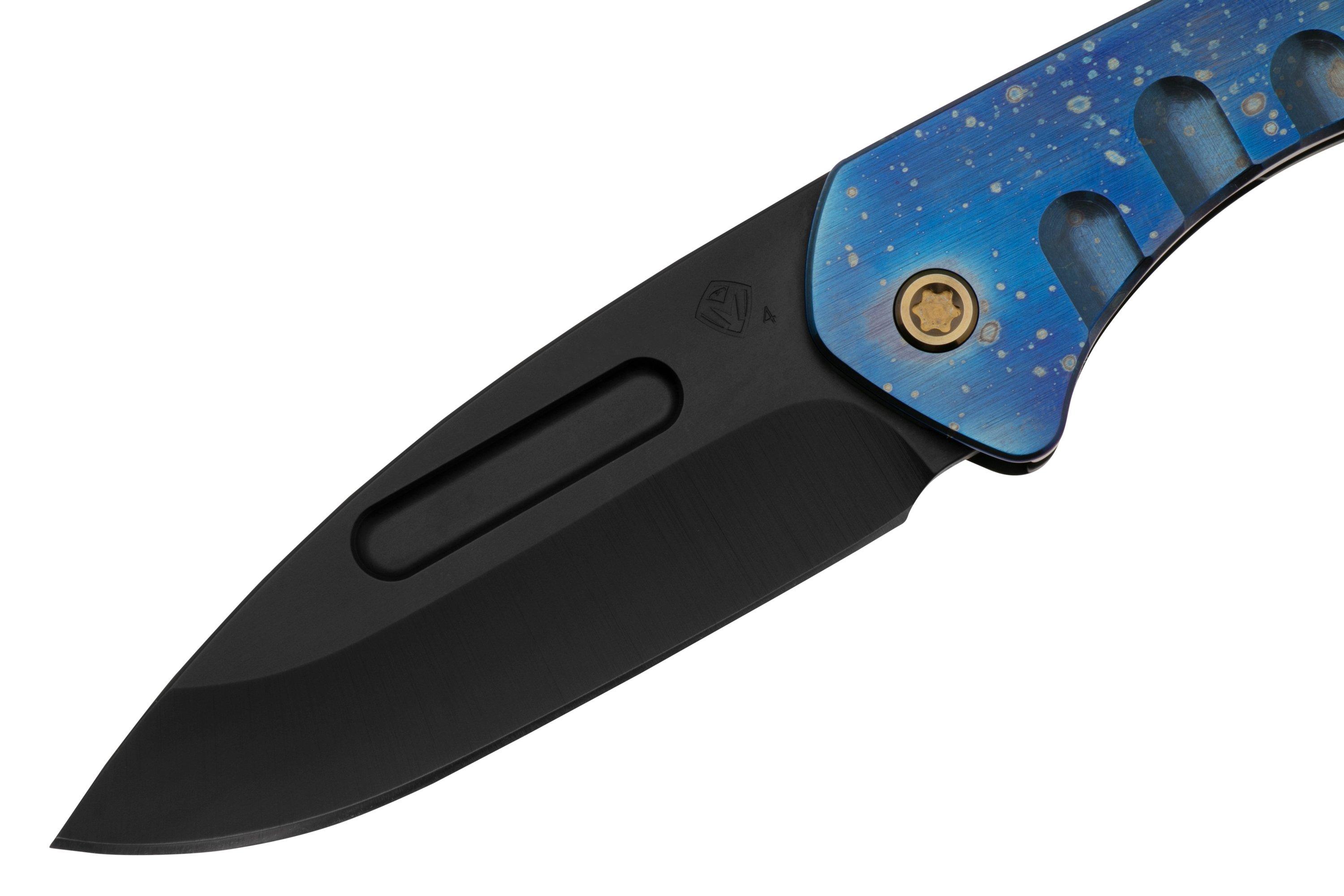 Medford Praetorian Slim, Black DLC S45VN Droppoint Blade, Faced Flamed ...