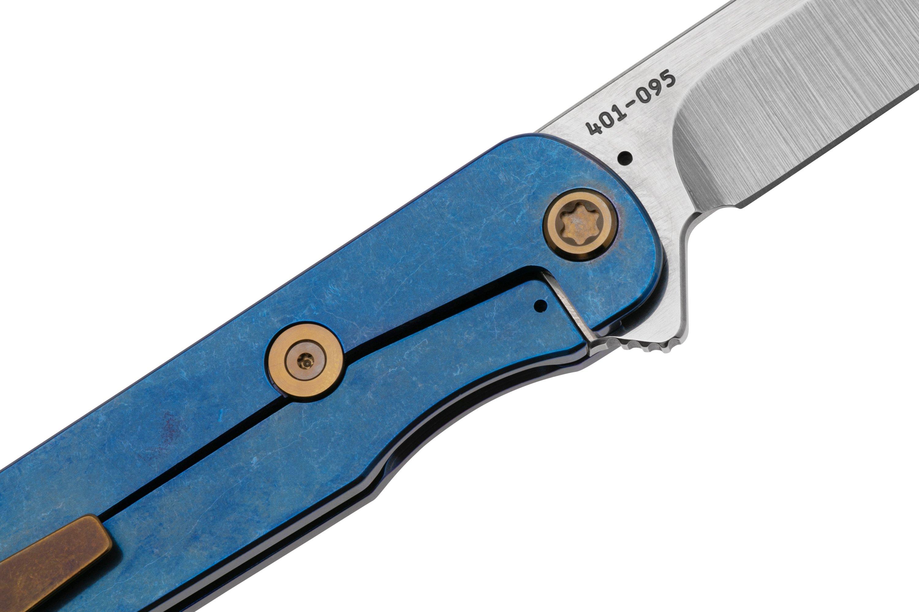Medford T-Bone 24-TB-01 Tumbled S45VN Tanto Blade, Blue Mosaic Handle ...