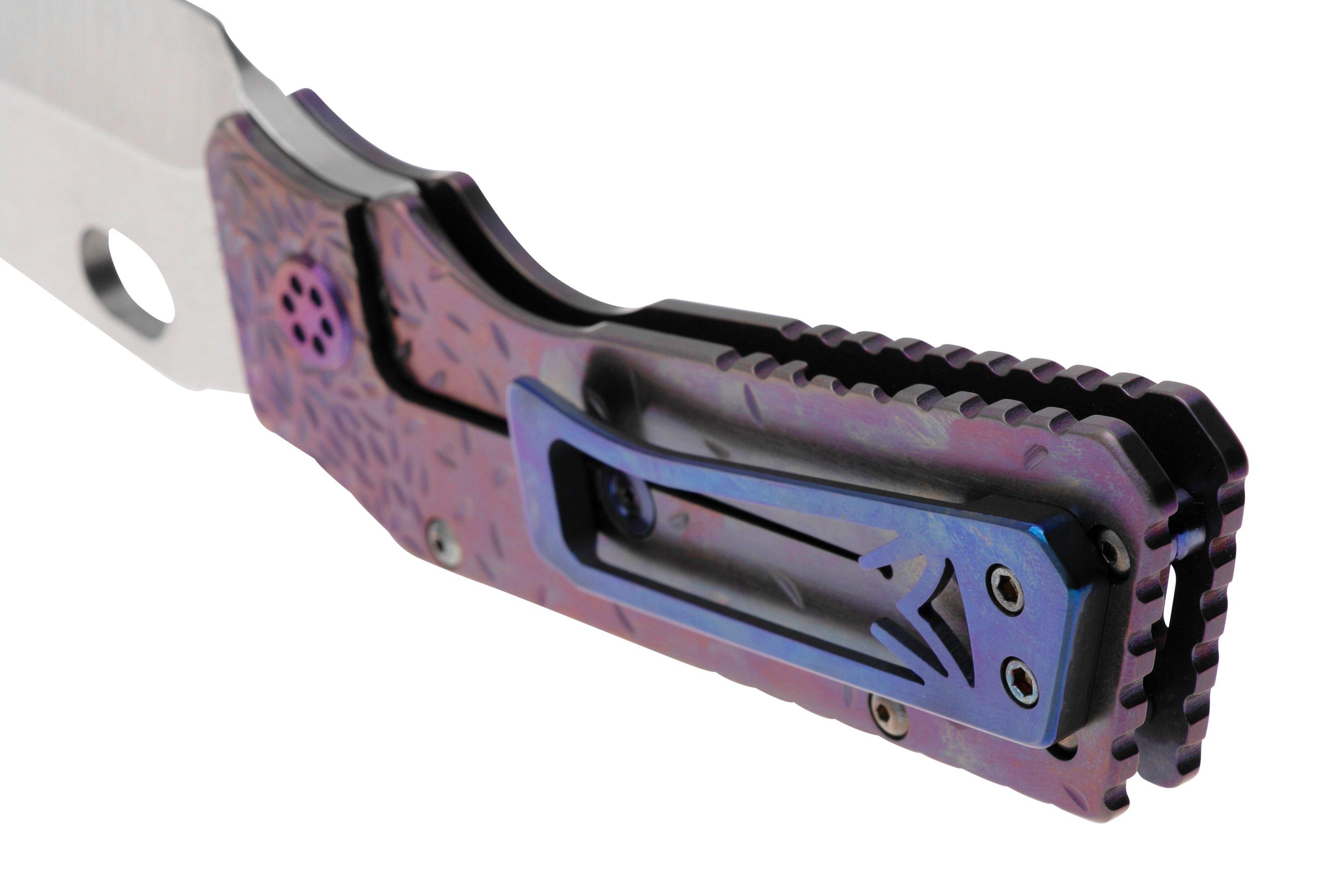 Medford TFF-1, S45VN Tumbled, Violet Jasmine Fade Falling Leaf, pocket ...