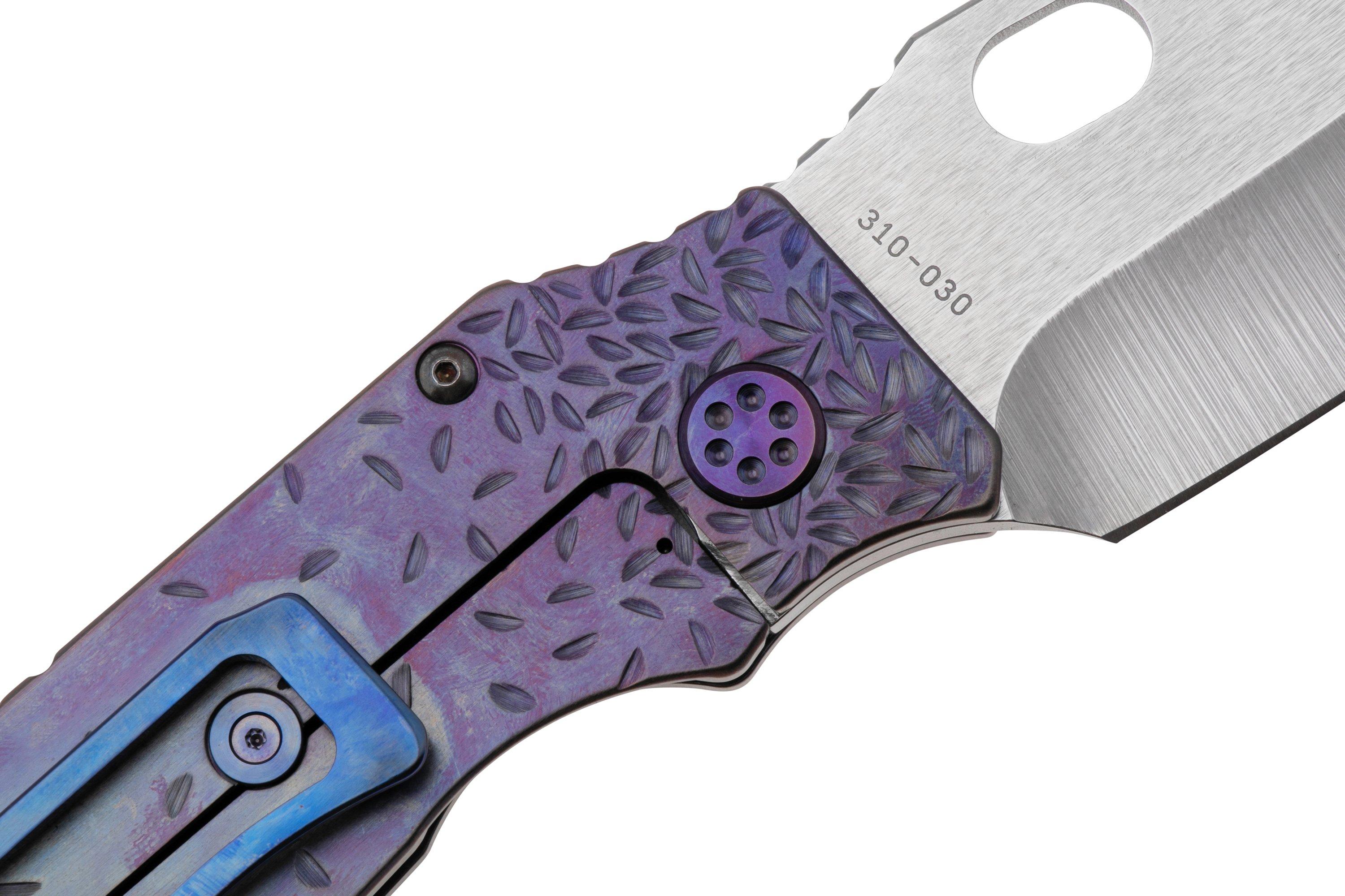 Medford TFF-1, S45VN Tumbled, Violet Jasmine Fade Falling Leaf, navalha ...