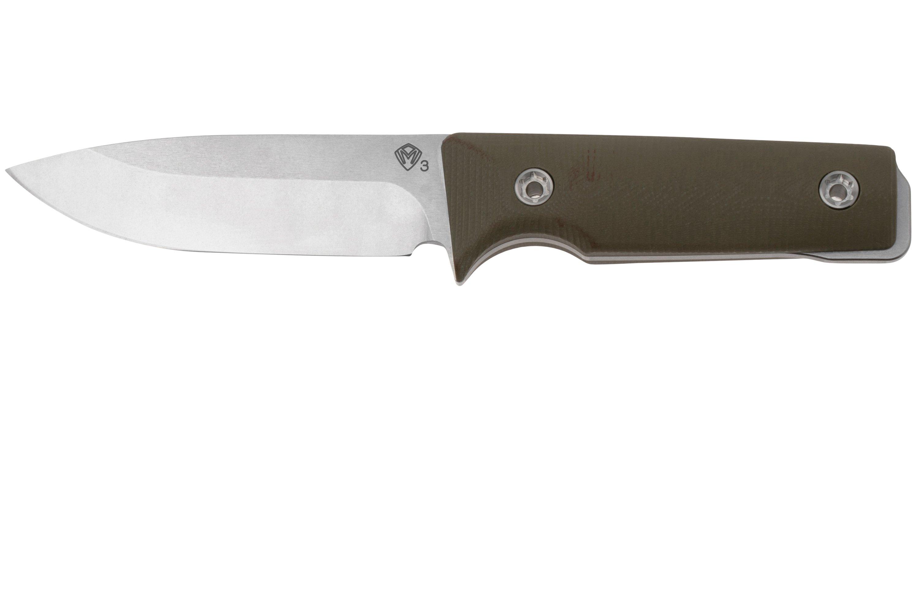Medford Pro The San 24-TS-03, CPM 3V Tumbled Blade, OD Green G10 ...