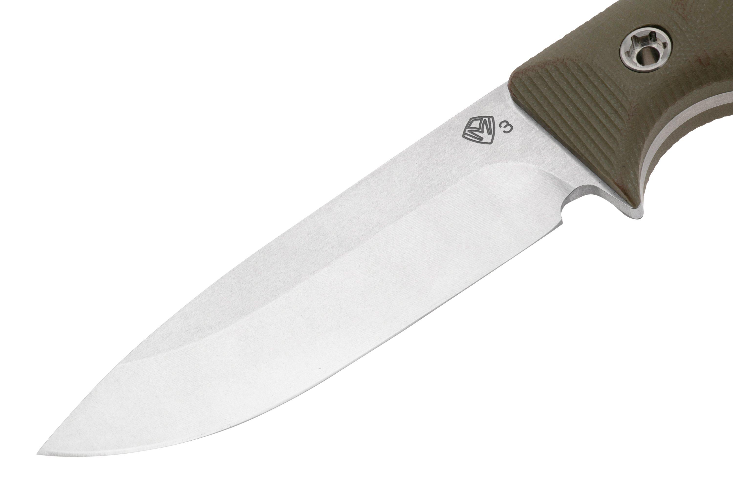 Medford Pro The San 24-TS-03, CPM 3V Tumbled Blade, OD Green G10 ...