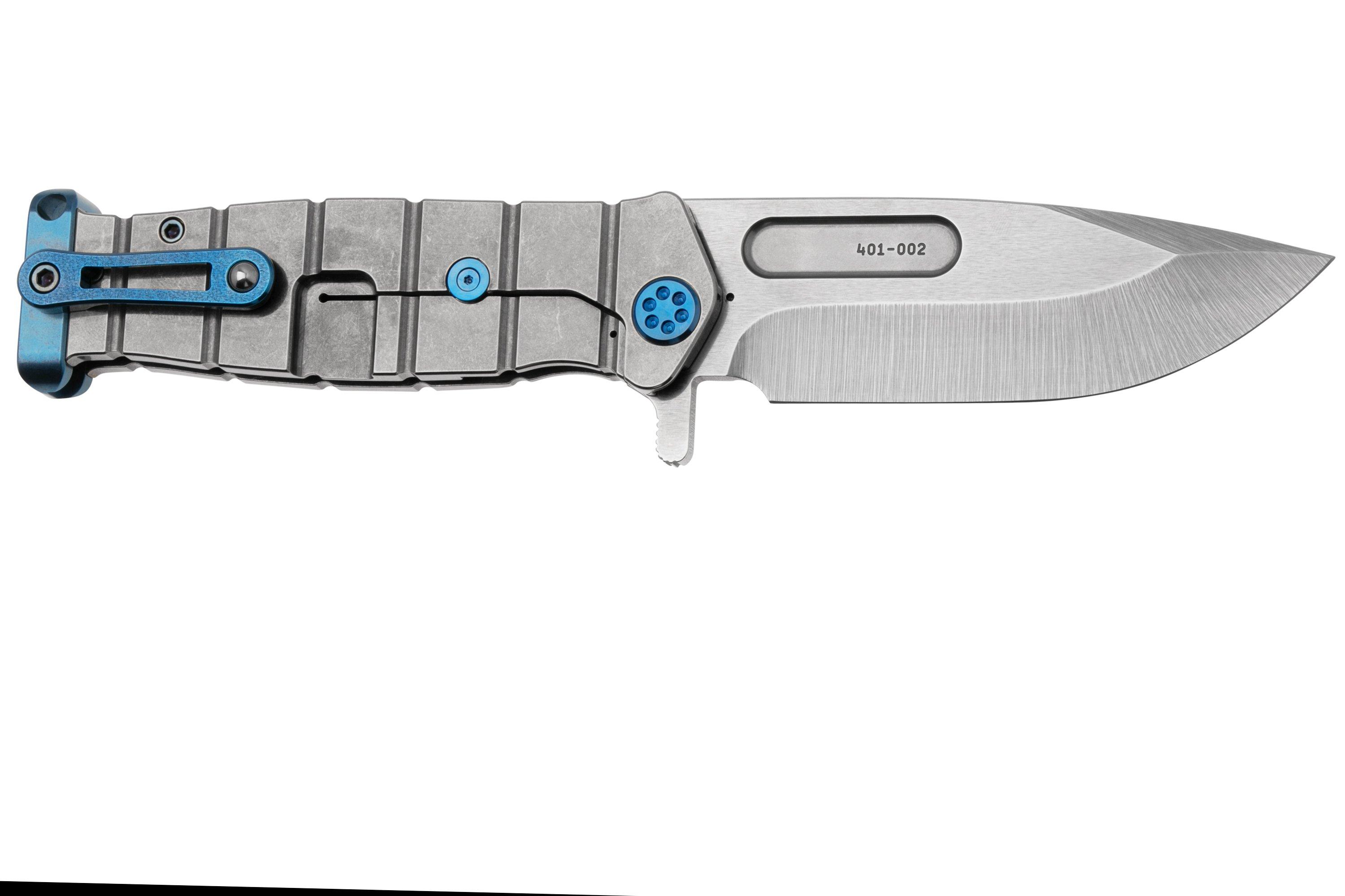 Medford USMC Fighter Flipper Tumbled S45VN Blade, Tumbled Handles, Blue ...