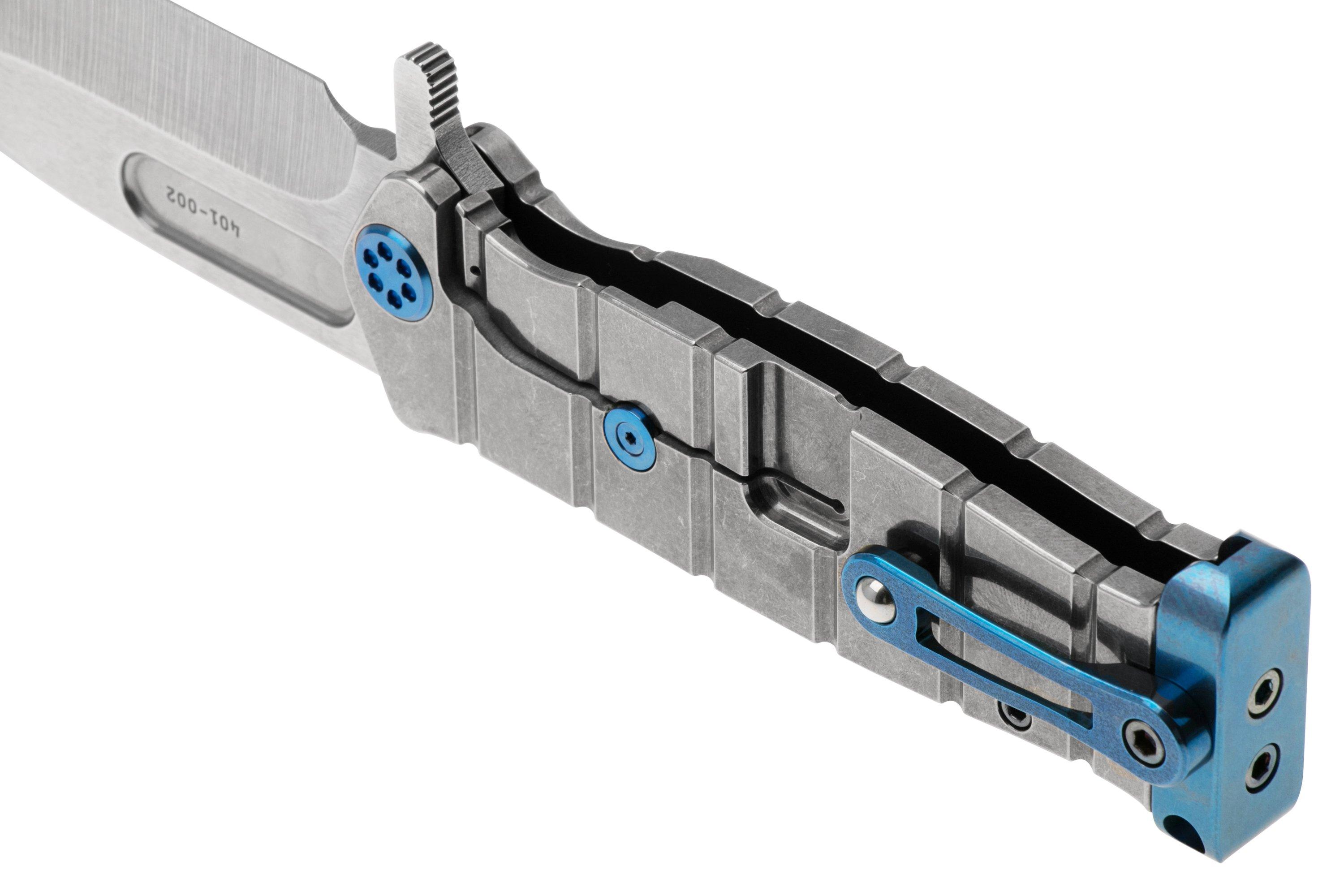 Medford USMC Fighter Flipper Tumbled S45VN Blade, Tumbled Handles, Blue ...